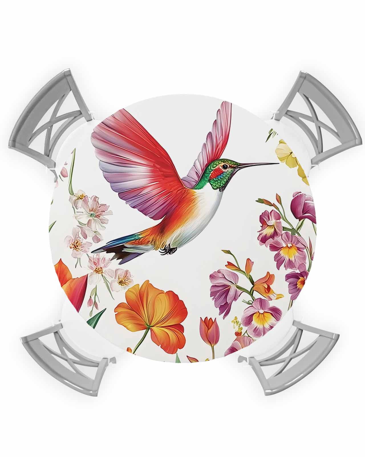 nqOlkjepod Spring Floral Round Tablecloth, Fitted Table Cover with ...