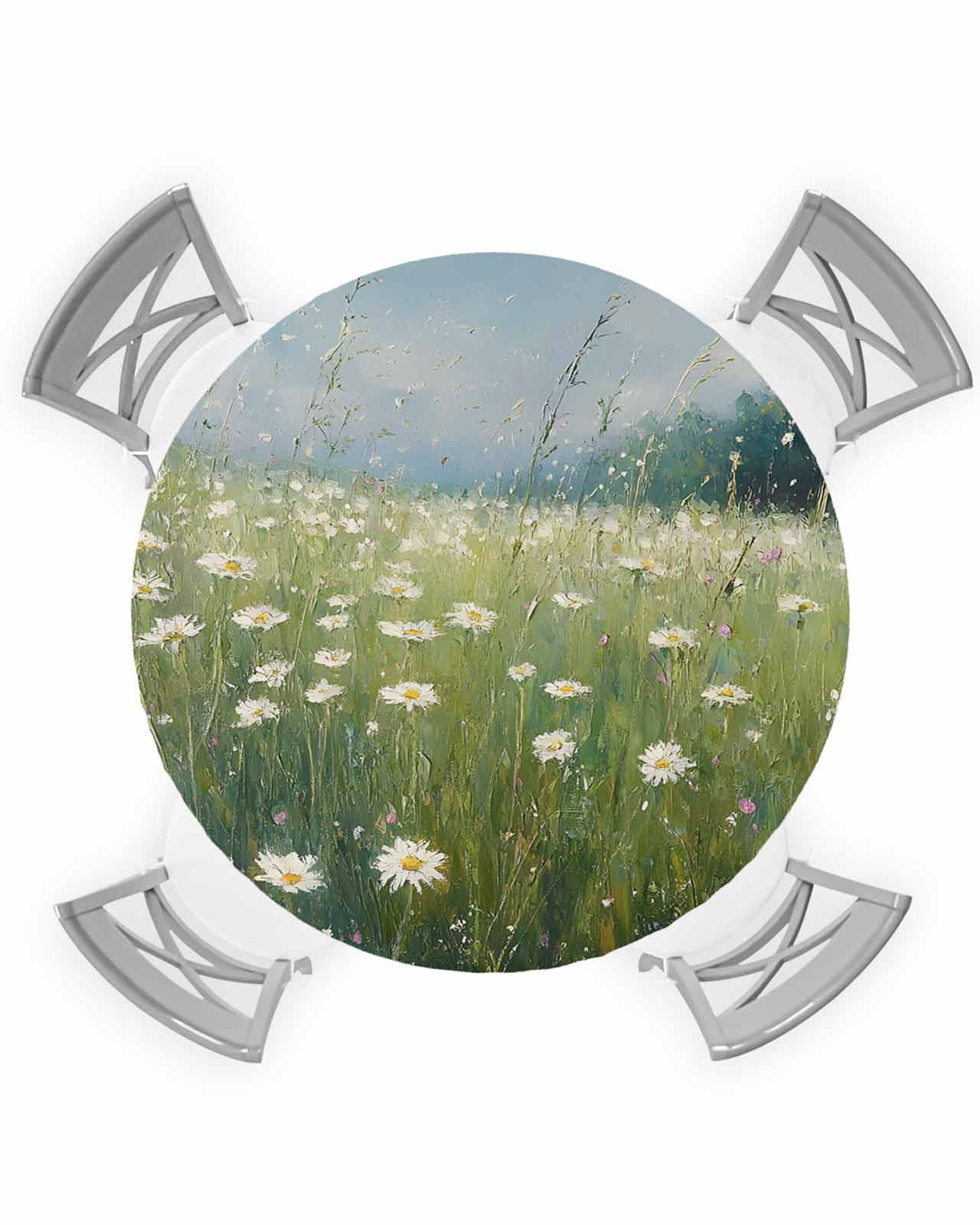nqOlkjepod Spring Floral Round Tablecloth, Fitted Table Cover with ...