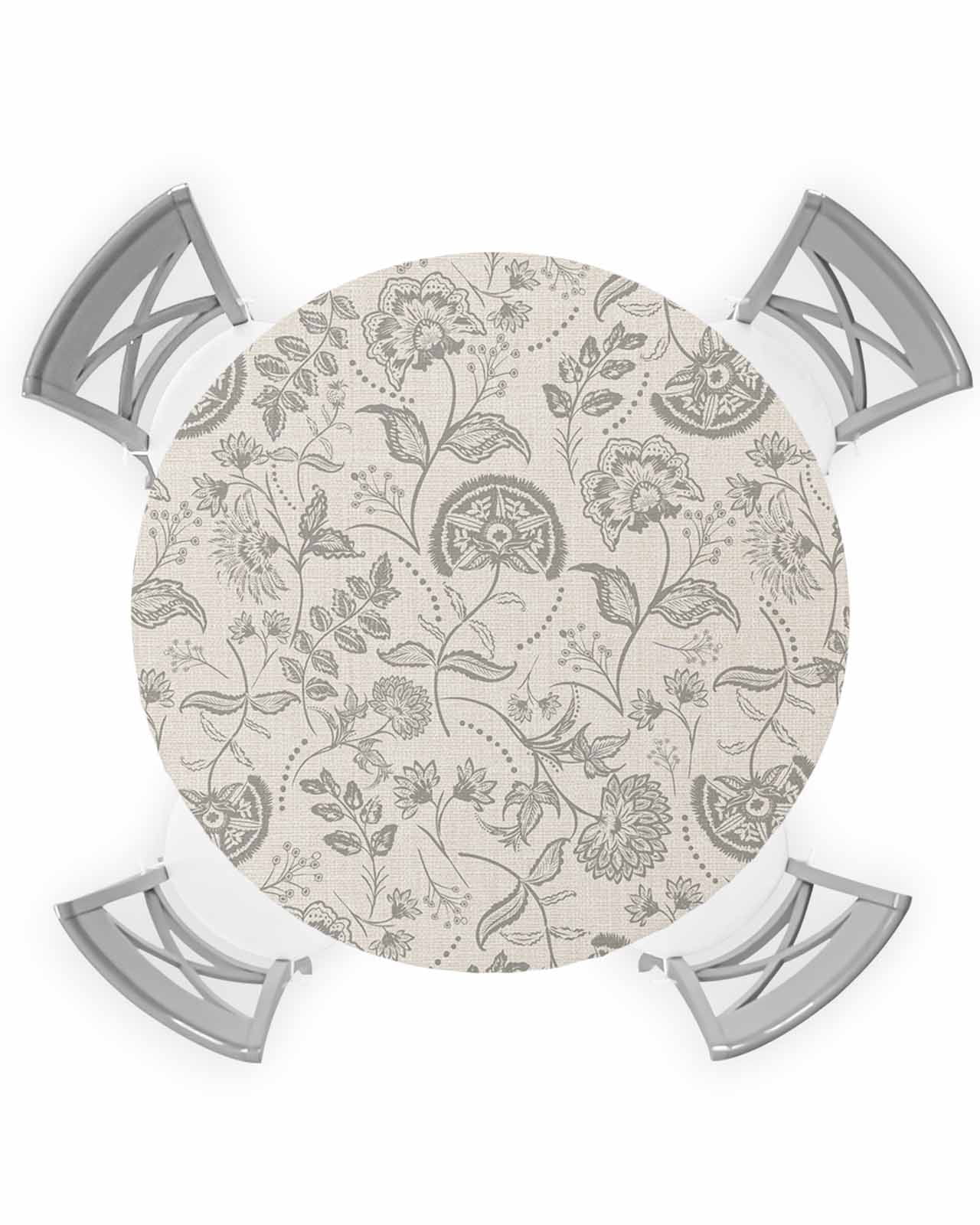 nqOlkjepod Spring Floral Round Tablecloth, Fitted Table Cover with ...
