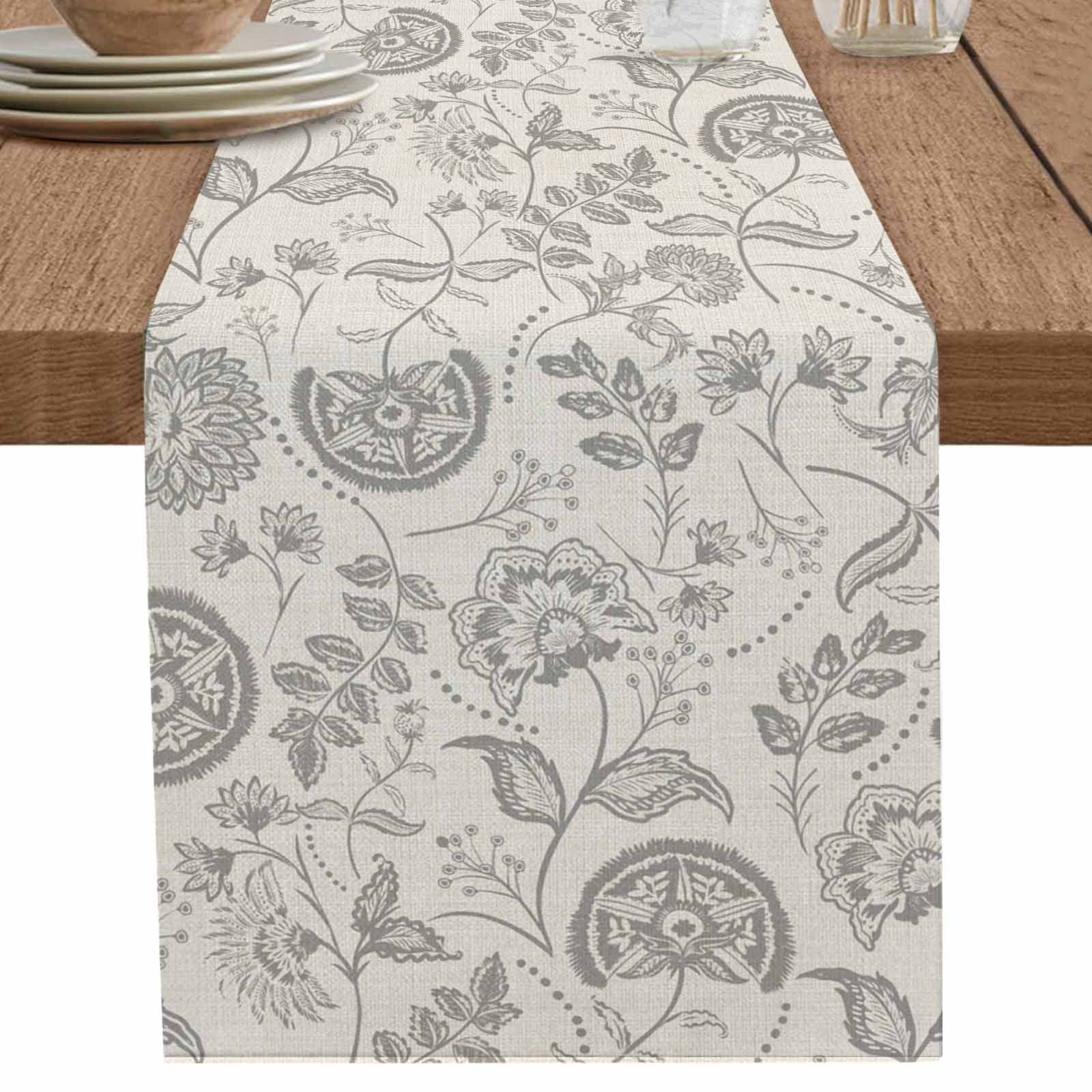 nqOlkjepod Spring Floral Table Runner 72 Inches Long Farmhouse Dress ...