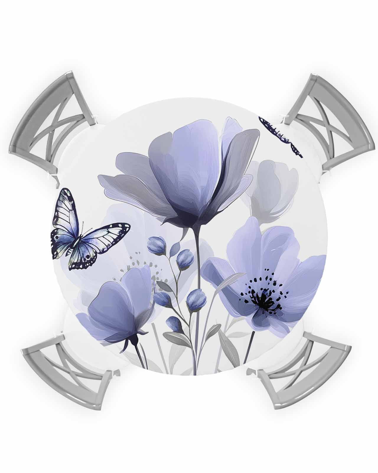 nqOlkjepod Spring Flowers Round Tablecloth, Fitted Table Cover with ...