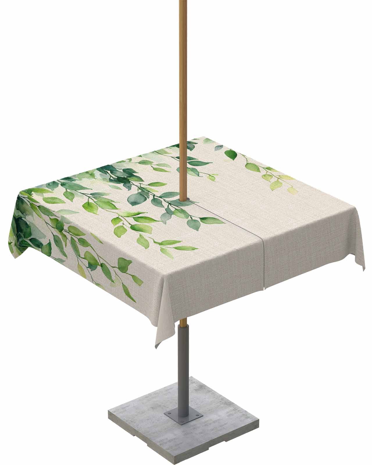 nqOlkjepod Spring Leaves Outdoor Tablecloth with Umbrella Hole & Zipper ...