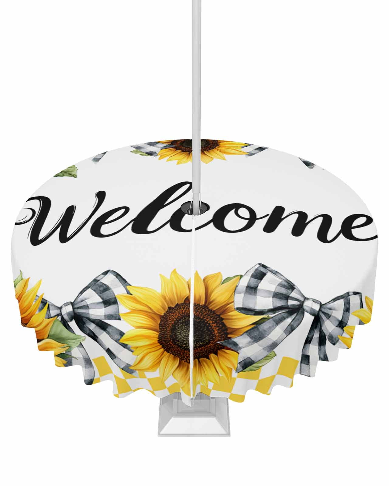 nqOlkjepod Spring Sunflower Outdoor Tablecloth with Umbrella Hole ...