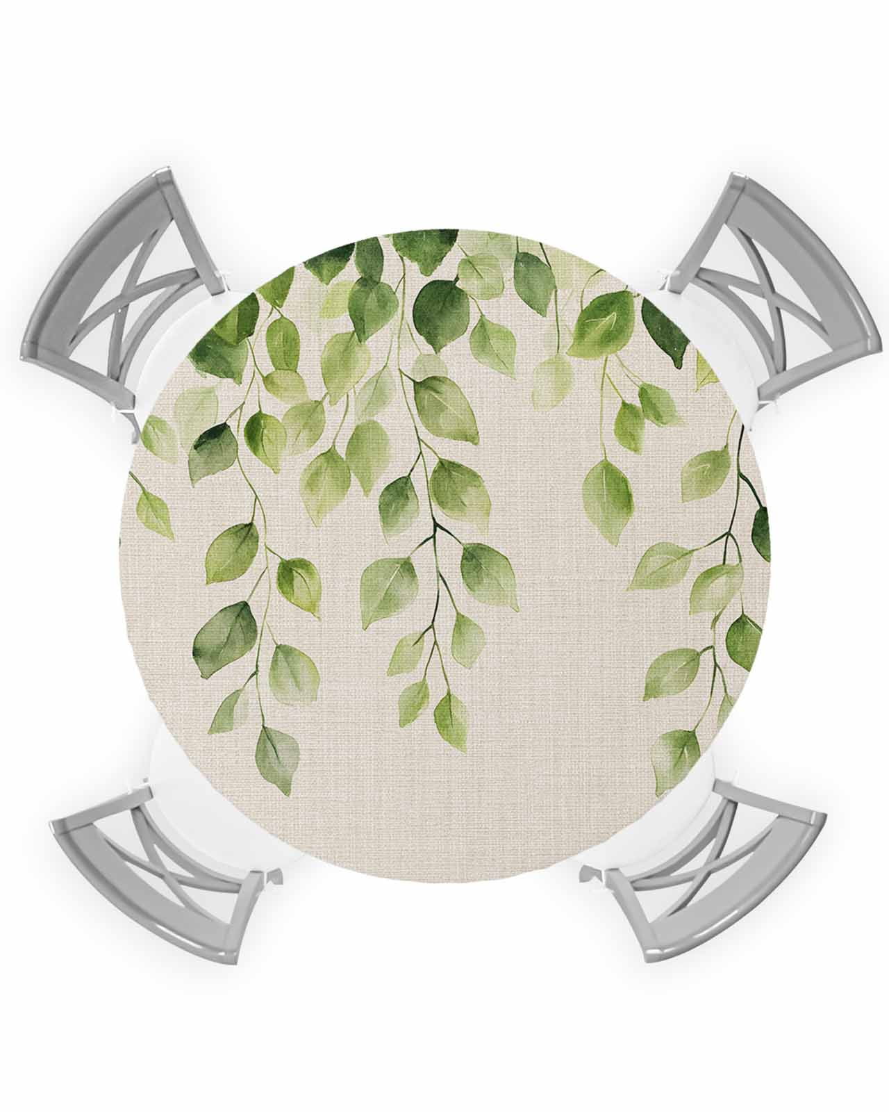 nqOlkjepod Spring Vines Leaves Round Tablecloth, Fitted Table Cover ...