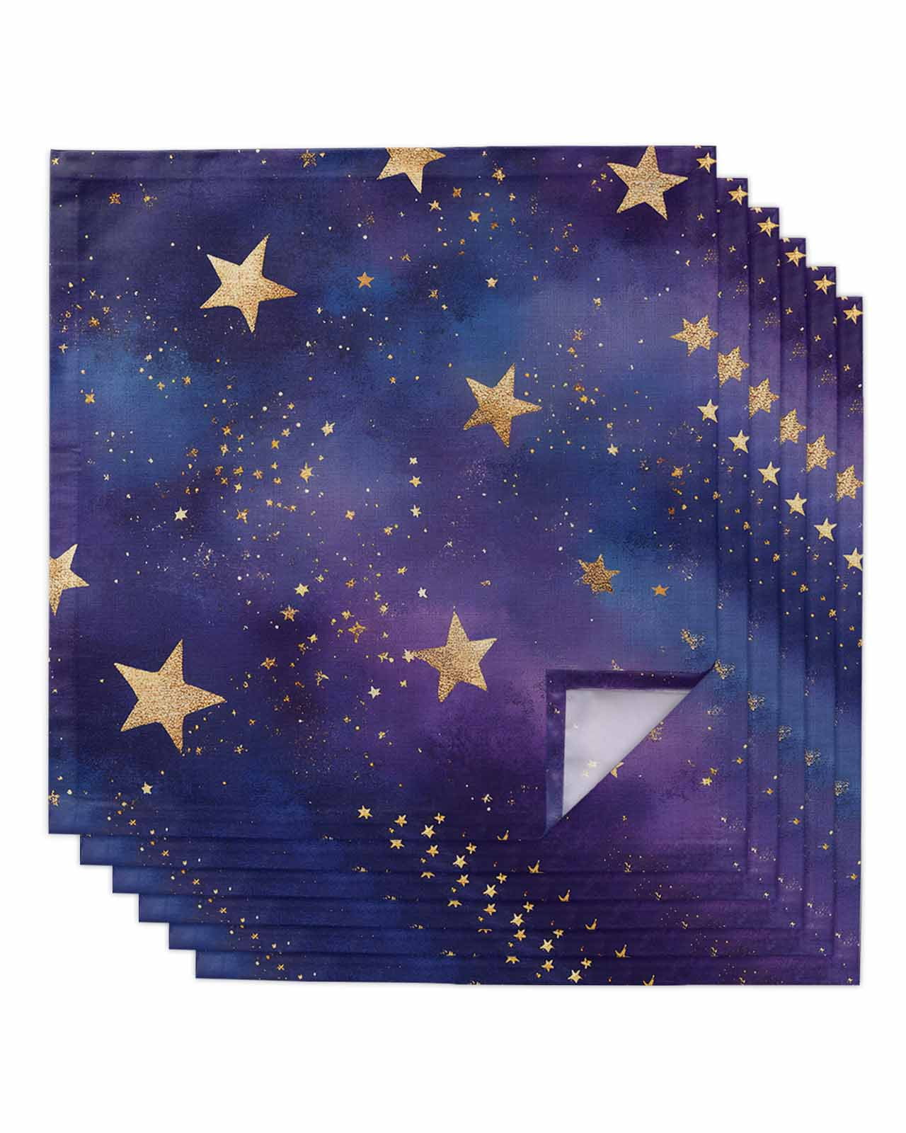 nqOlkjepod Starry Sky Star Cloth Napkins Set of 6 Reusable Dinner ...