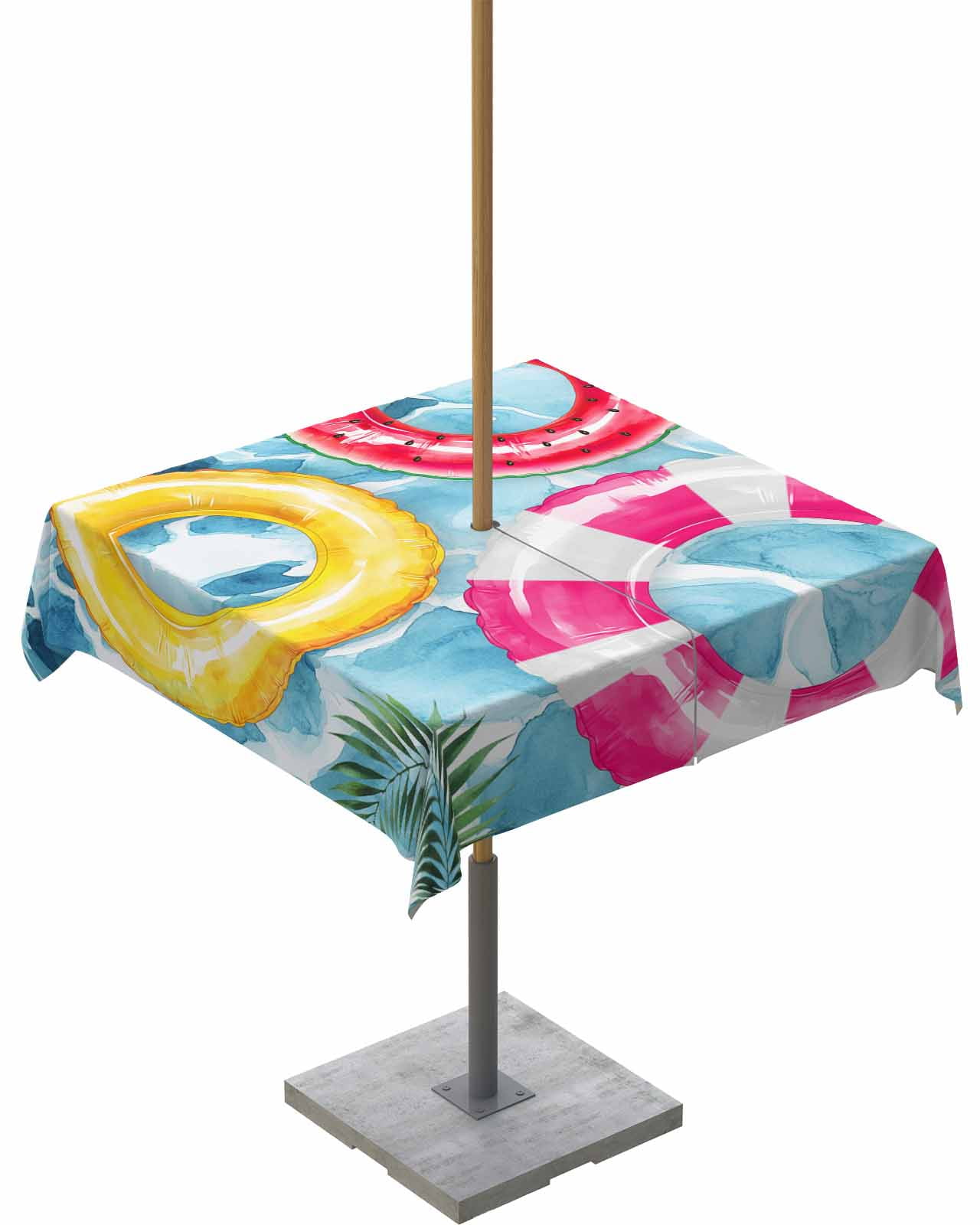 nqOlkjepod Summer Blue Pool Outdoor Tablecloth with Umbrella Hole ...