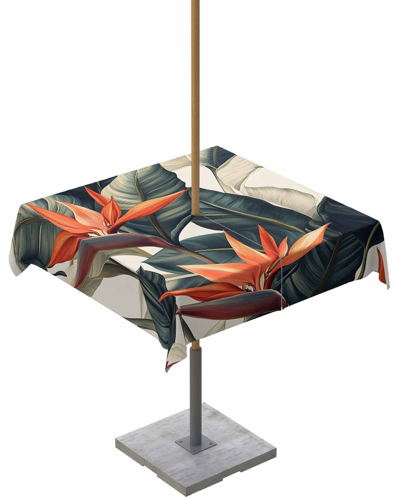 nqOlkjepod Summer Botanical Outdoor Tablecloth with Umbrella Hole ...