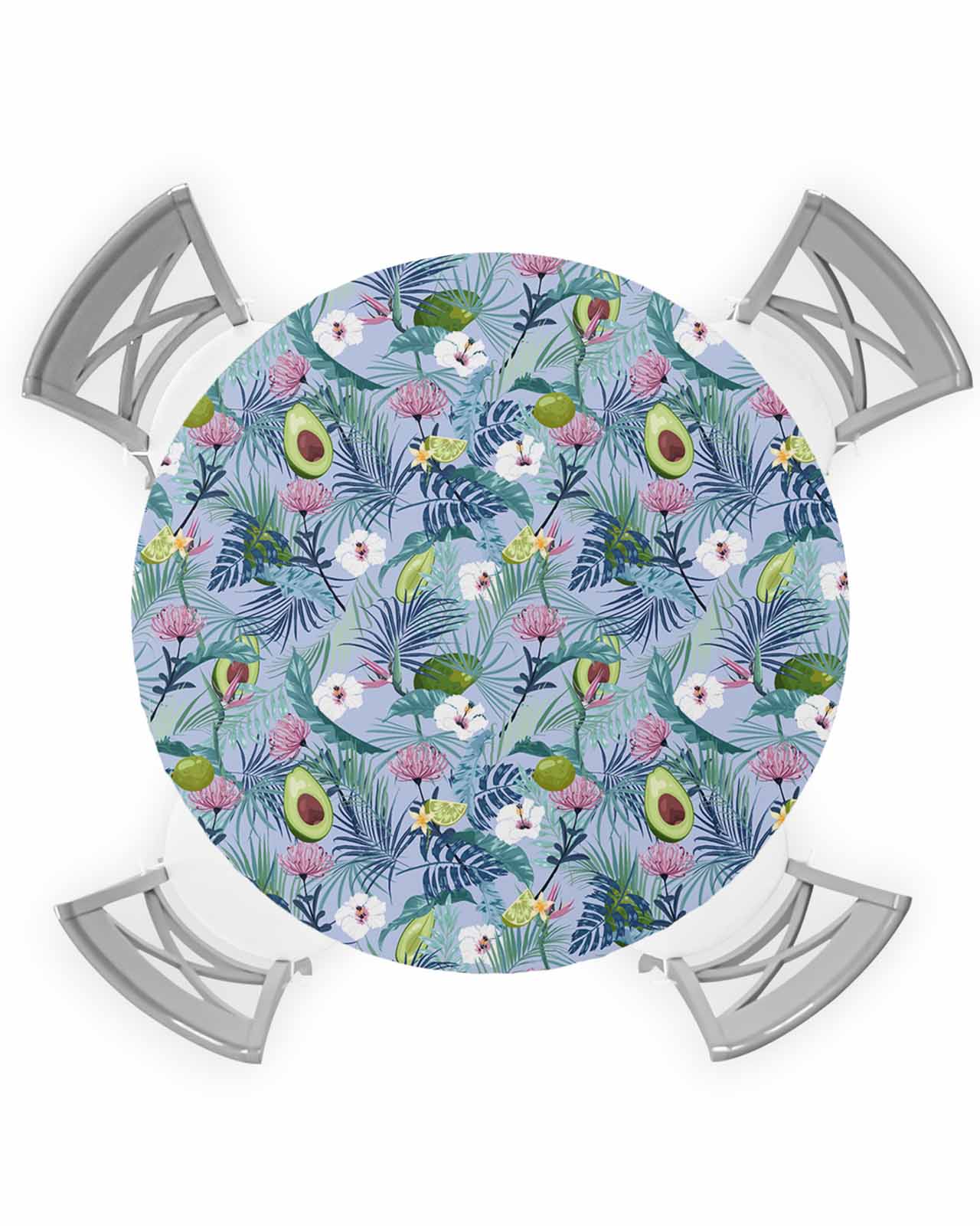 nqOlkjepod Summer Botanical Round Tablecloth, Fitted Table Cover with ...