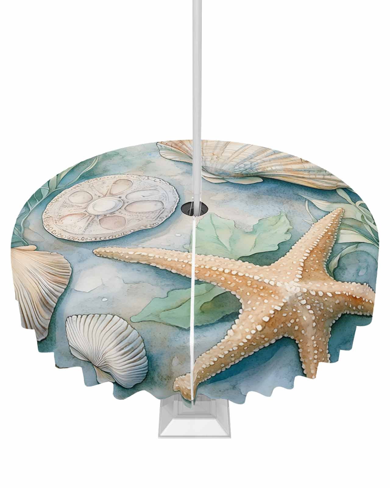 nqOlkjepod Summer Coastal Outdoor Tablecloth with Umbrella Hole ...