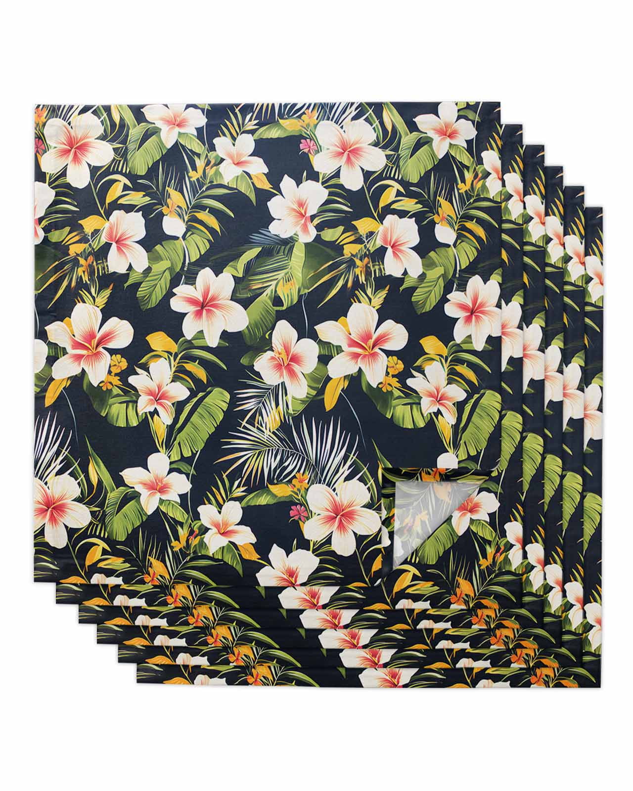 nqOlkjepod Summer Flowers Cloth Napkins Set of 6 Reusable Dinner ...