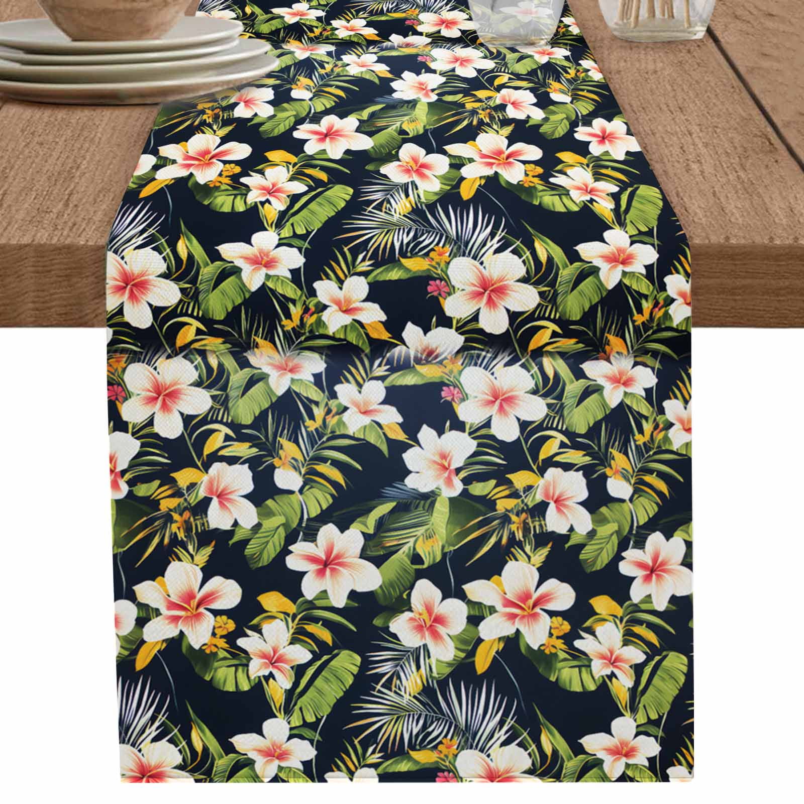 nqOlkjepod Summer Flowers Table Runner 72 Inches Long Farmhouse Dress ...