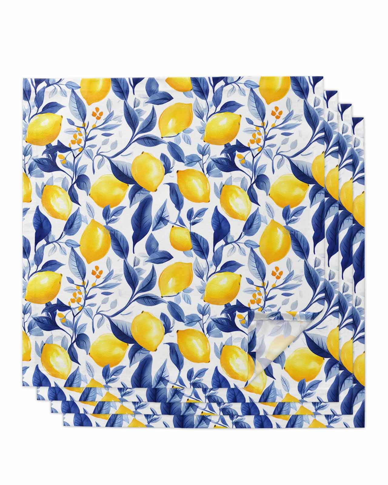 nqOlkjepod Summer Lemon Cloth Napkins Set of 4 Reusable Dinner Napkins ...