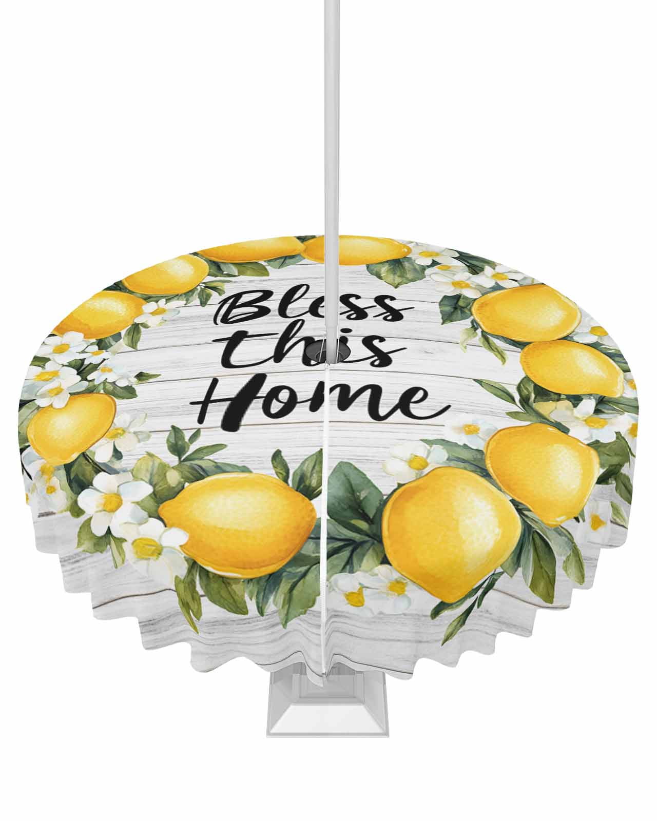 nqOlkjepod Summer Lemon Outdoor Tablecloth with Umbrella Hole & Zipper ...