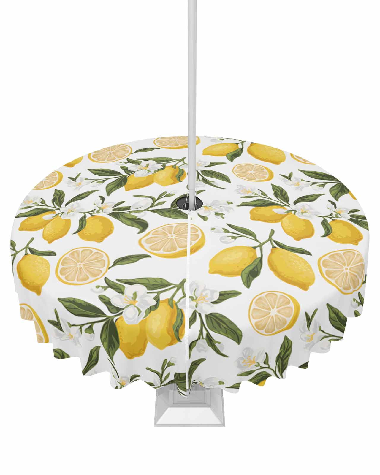 nqOlkjepod Summer Lemon Outdoor Tablecloth with Umbrella Hole & Zipper ...
