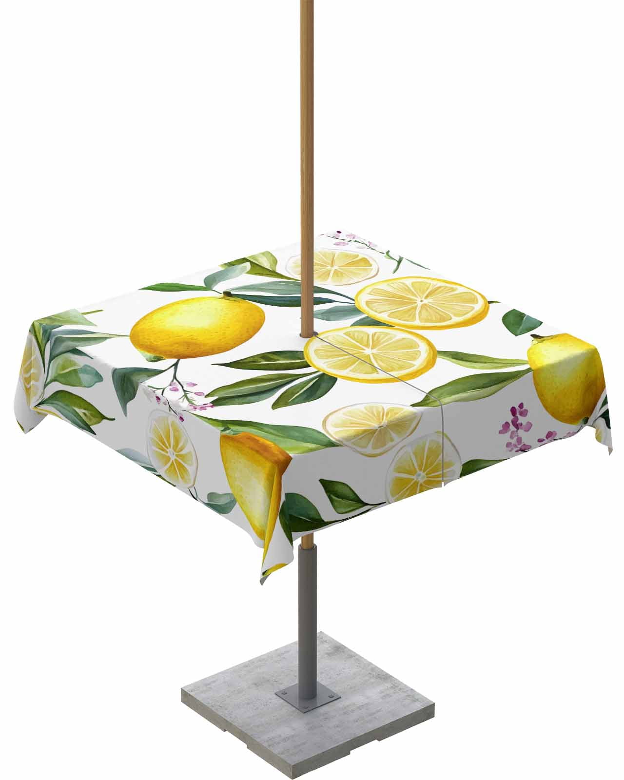 nqOlkjepod Summer Lemon Outdoor Tablecloth with Umbrella Hole & Zipper ...