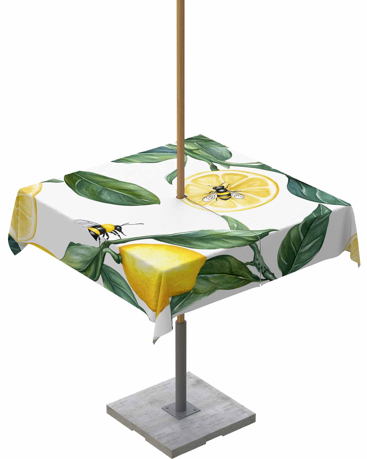 nqOlkjepod Summer Lemon Outdoor Tablecloth with Umbrella Hole & Zipper ...