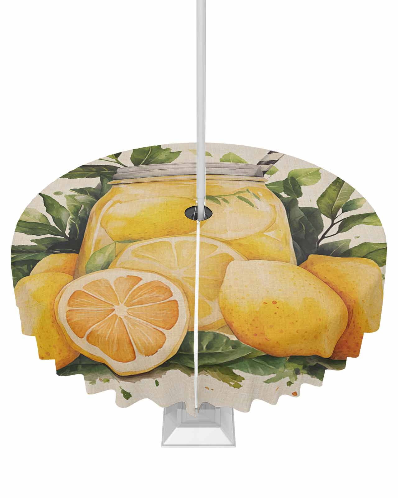 nqOlkjepod Summer Lemon Outdoor Tablecloth with Umbrella Hole & Zipper ...