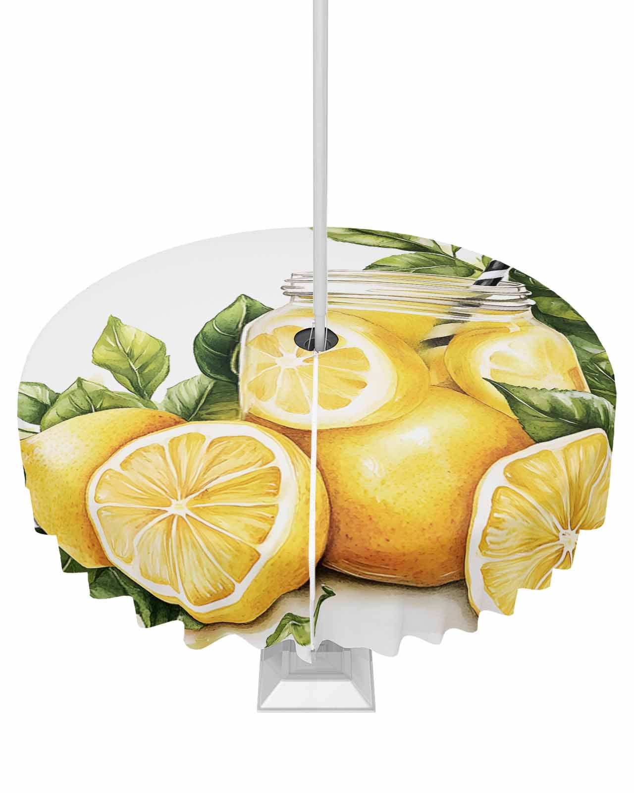 nqOlkjepod Summer Lemon Outdoor Tablecloth with Umbrella Hole & Zipper ...