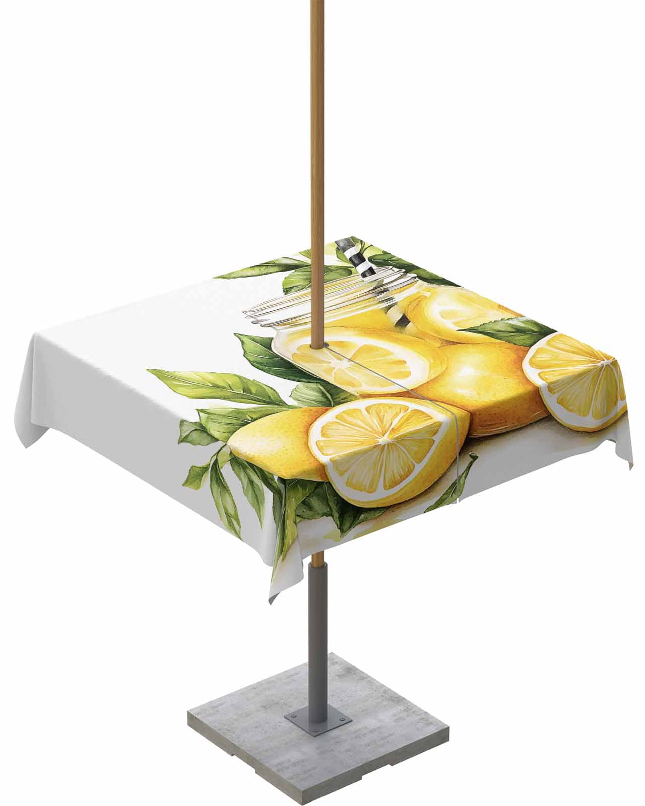 nqOlkjepod Summer Lemon Outdoor Tablecloth with Umbrella Hole & Zipper ...