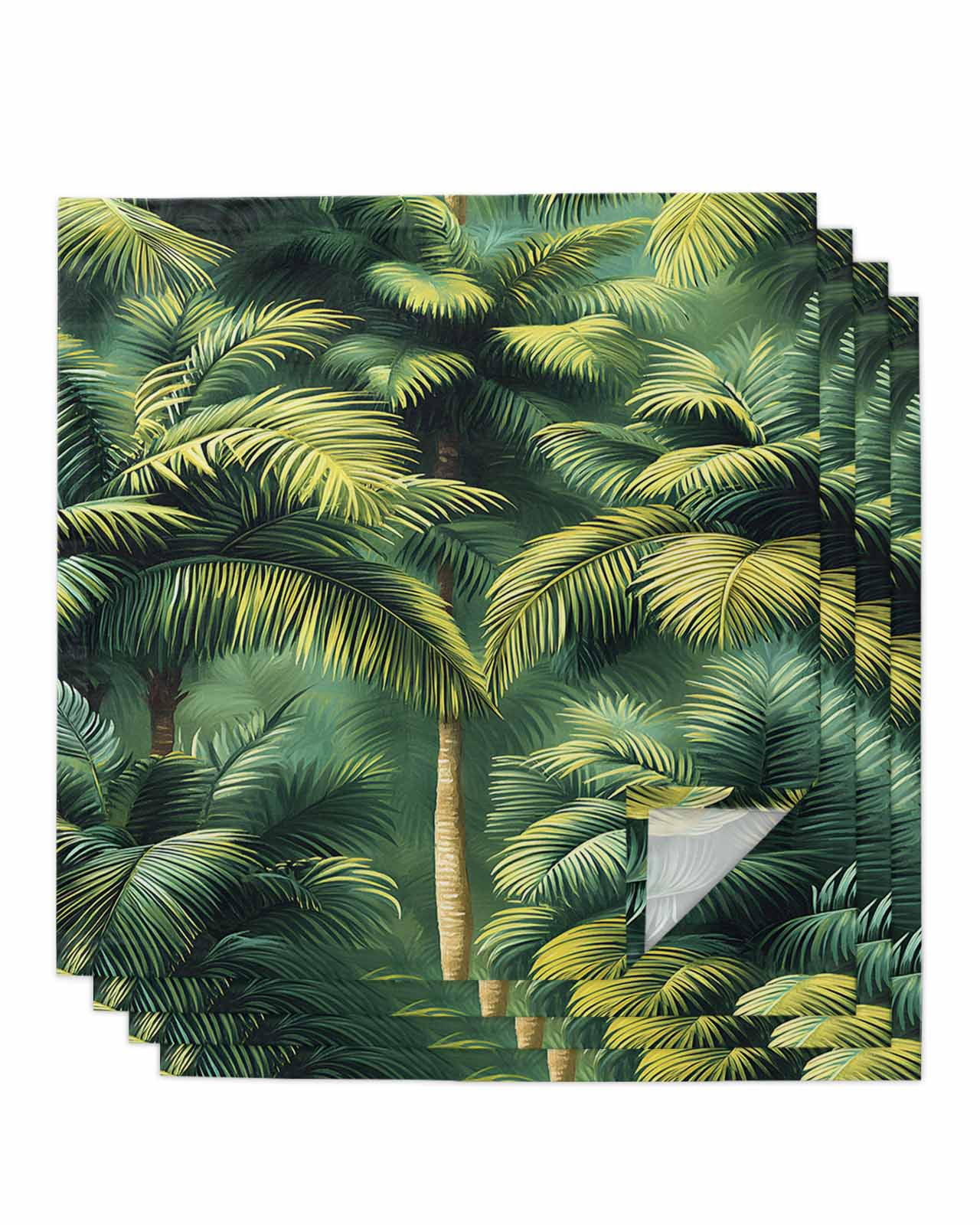 nqOlkjepod Summer Palm Tree Cloth Napkins Set of 4 Reusable Dinner ...