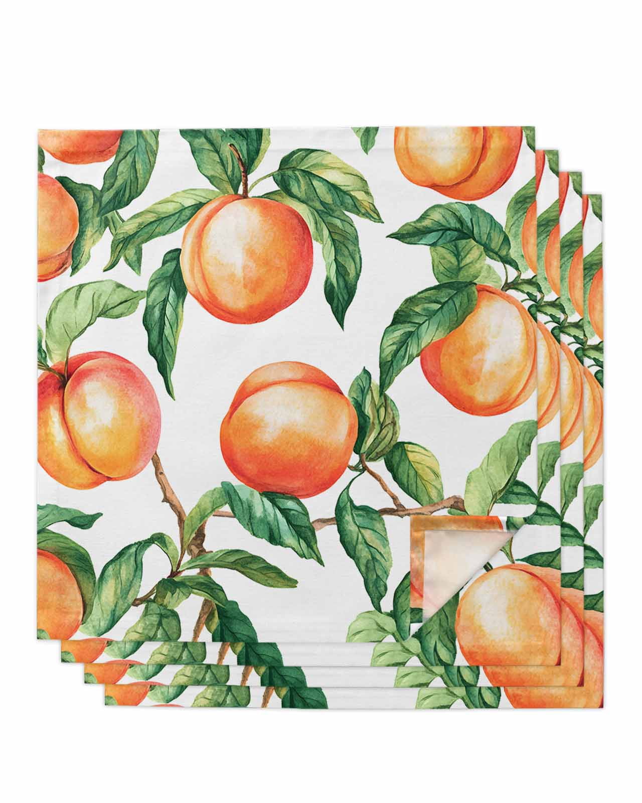 nqOlkjepod Summer Peach Cloth Napkins Set of 4 Reusable Dinner Napkins ...