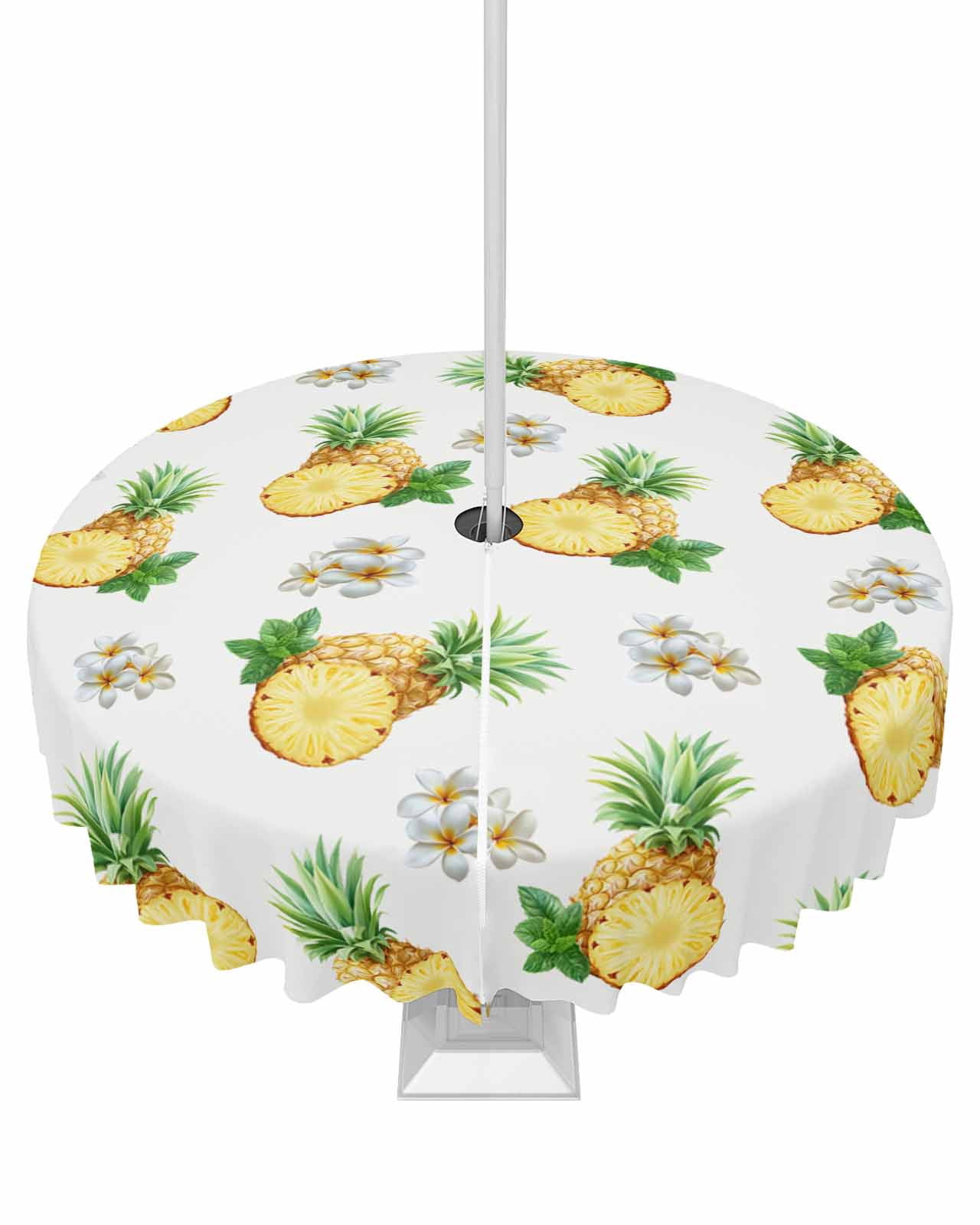nqOlkjepod Summer Pineapple Outdoor Tablecloth with Umbrella Hole ...