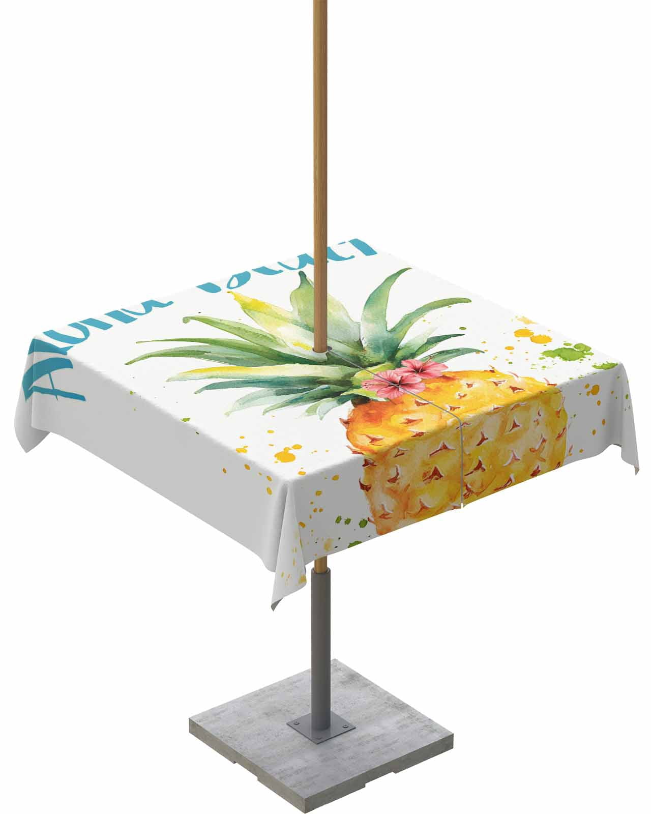 nqOlkjepod Summer Pineapple Outdoor Tablecloth with Umbrella Hole ...