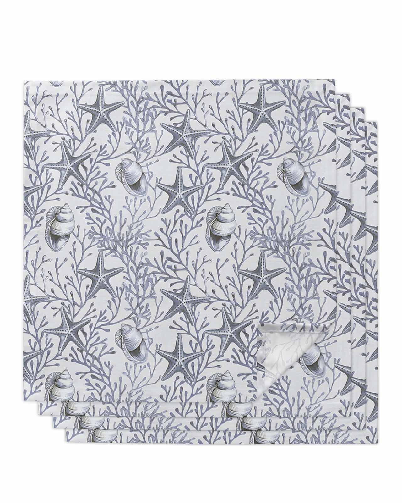 nqOlkjepod Summer Retro Ocean Cloth Napkins Set of 4 Reusable Dinner ...