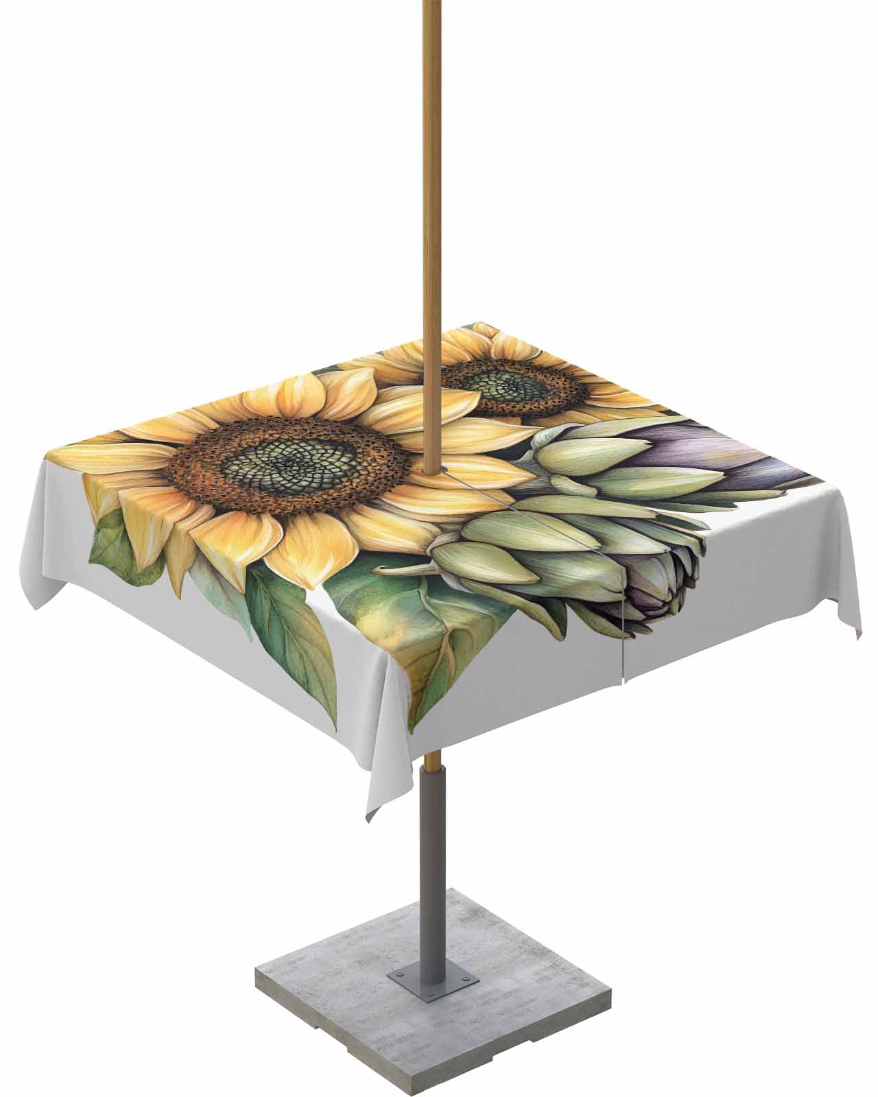 nqOlkjepod Summer Sunflower Outdoor Tablecloth with Umbrella Hole ...