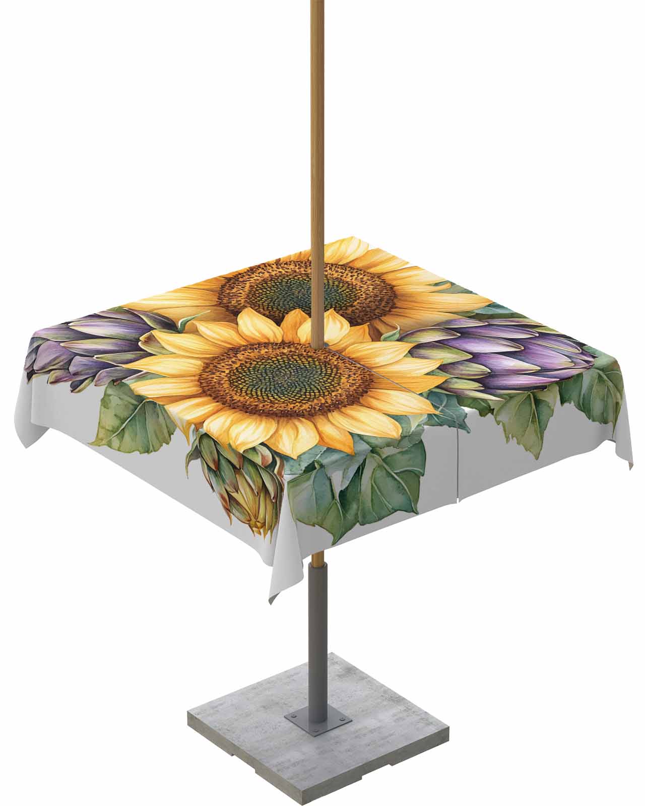 nqOlkjepod Summer Sunflower Outdoor Tablecloth with Umbrella Hole ...