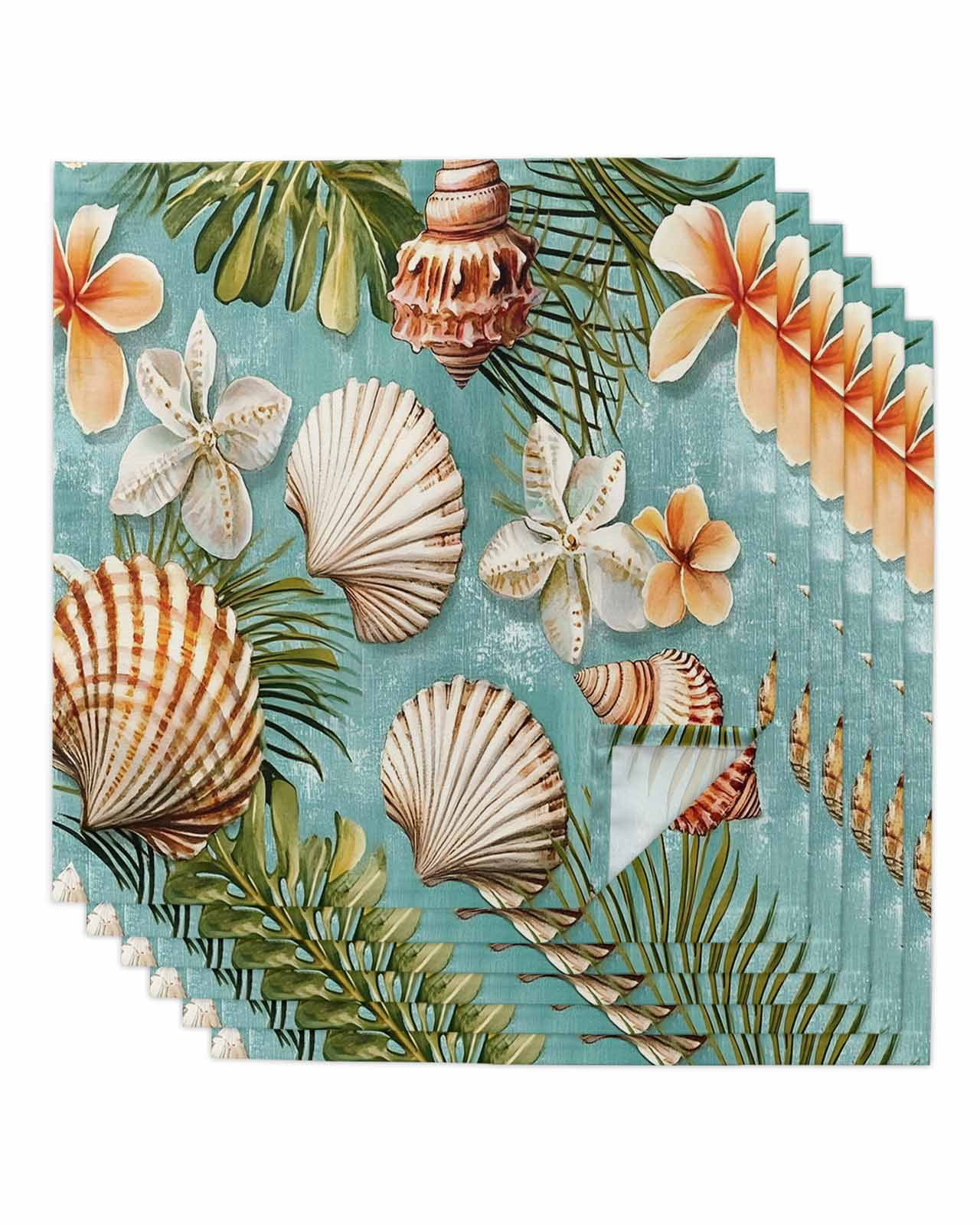 nqOlkjepod Summer Tropical Cloth Napkins Set of 6 Reusable Dinner ...