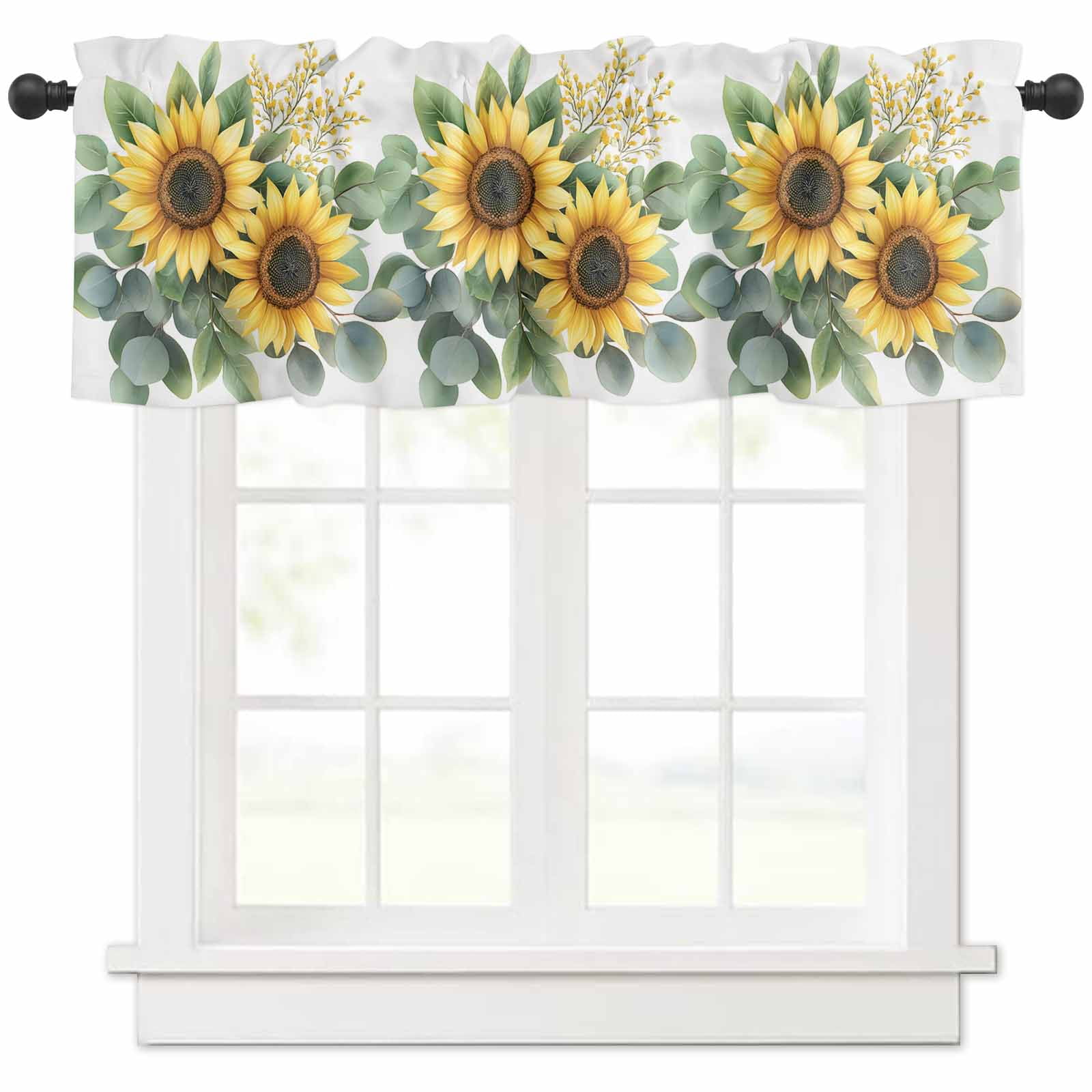 nqOlkjepod Sunflower Farmhouse Short Window Curtain Valances, Aesthetic ...