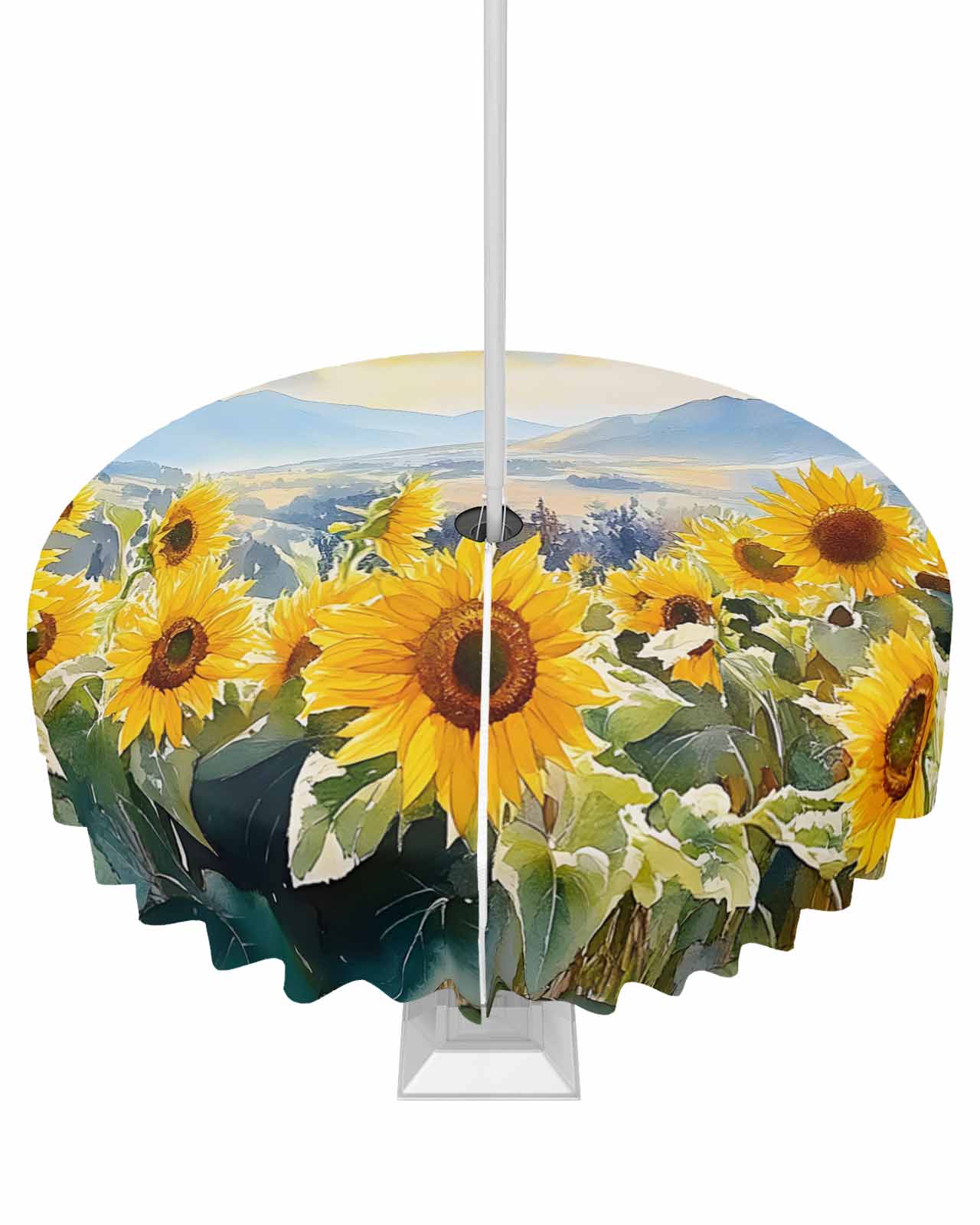 nqOlkjepod Sunflower Mountain Outdoor Tablecloth with Umbrella Hole ...