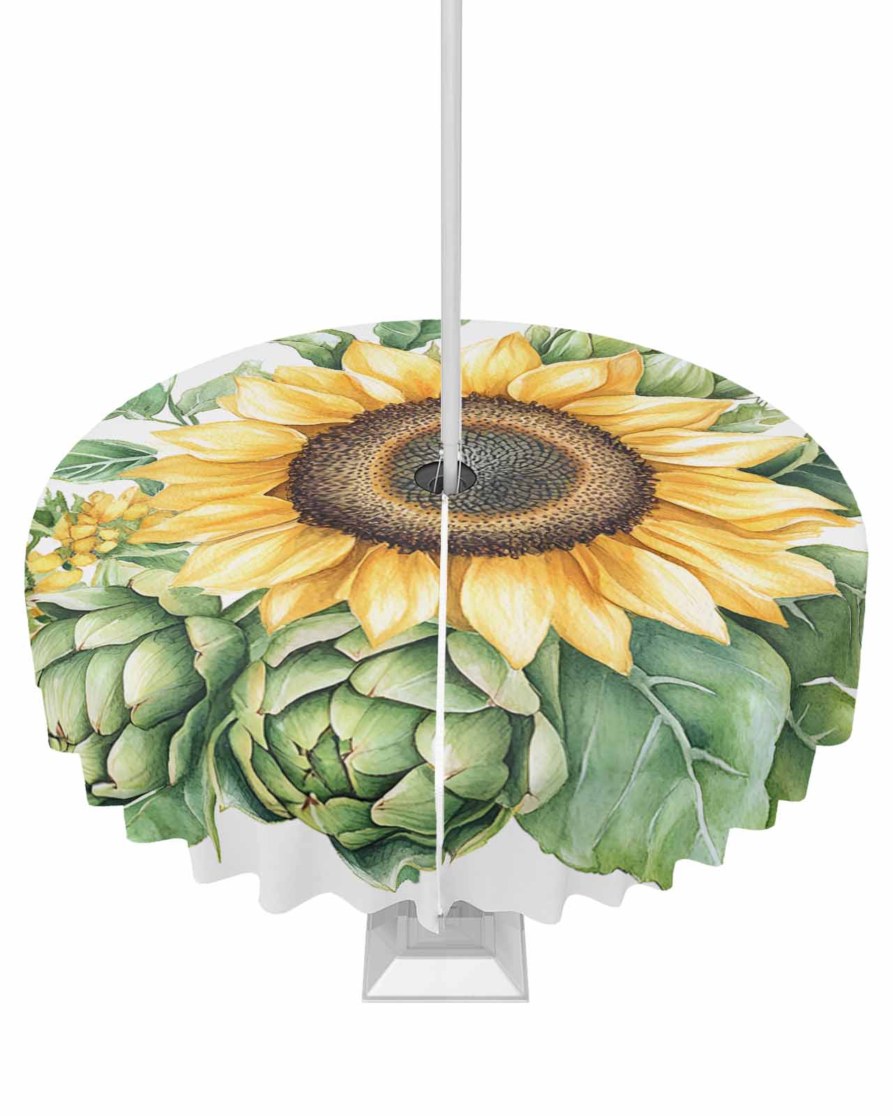 nqOlkjepod Sunflower Outdoor Tablecloth with Umbrella Hole & Zipper ...
