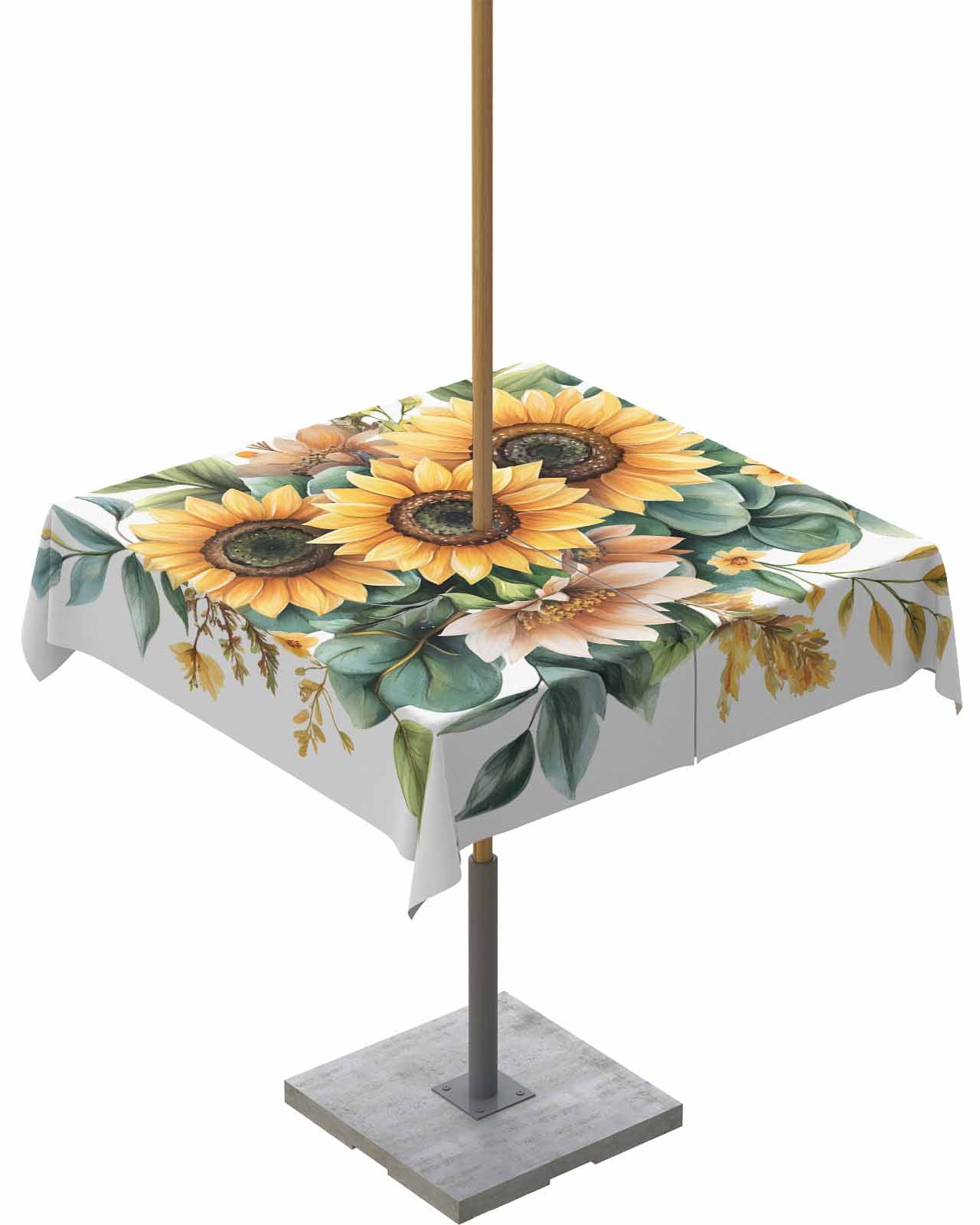 nqOlkjepod Sunflower Outdoor Tablecloth with Umbrella Hole & Zipper ...