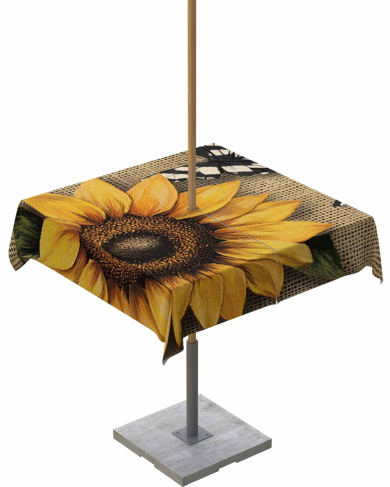 nqOlkjepod Sunflower Outdoor Tablecloth with Umbrella Hole & Zipper ...