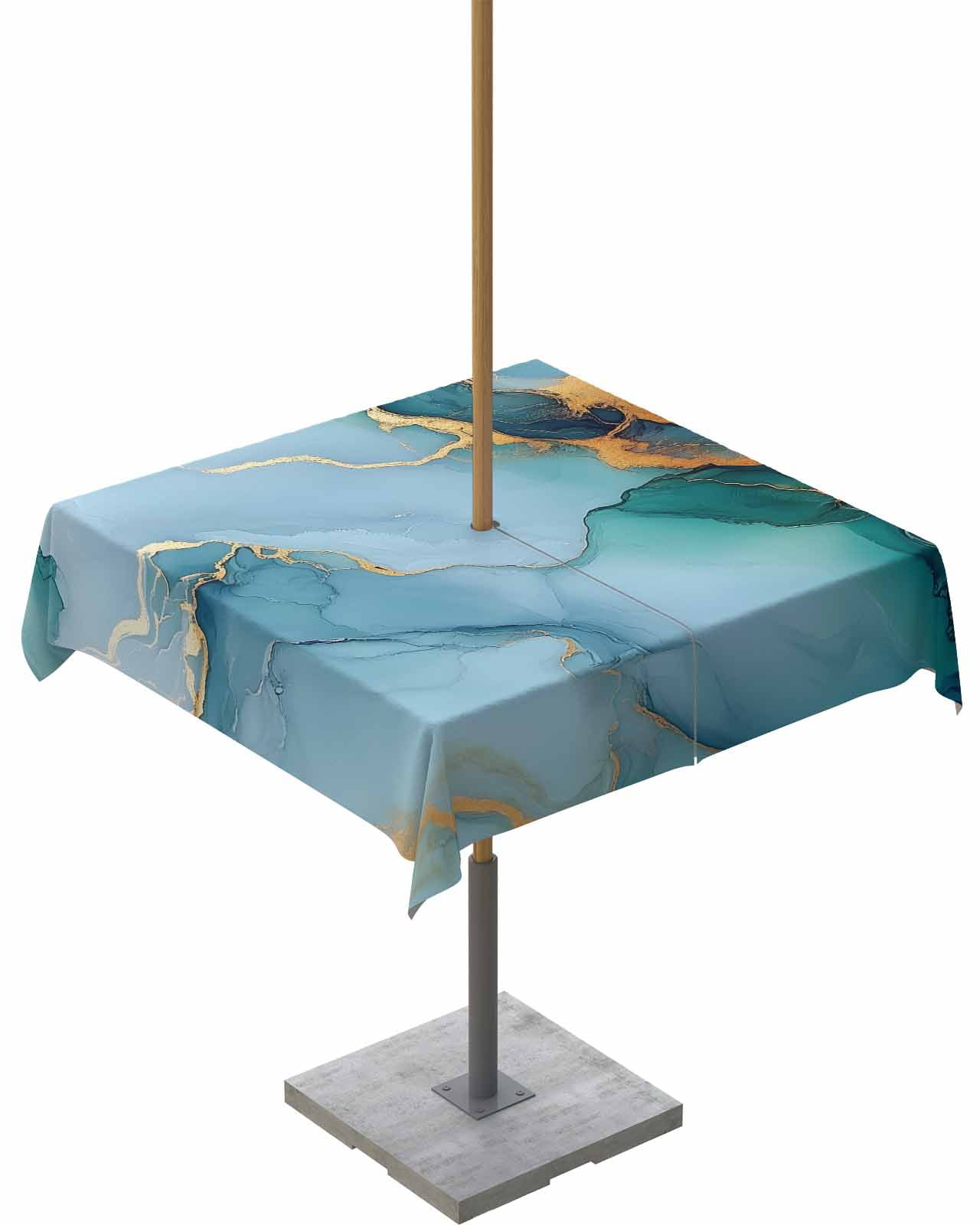 nqOlkjepod Teal Outdoor Tablecloth with Umbrella Hole & Zipper, Luxury ...