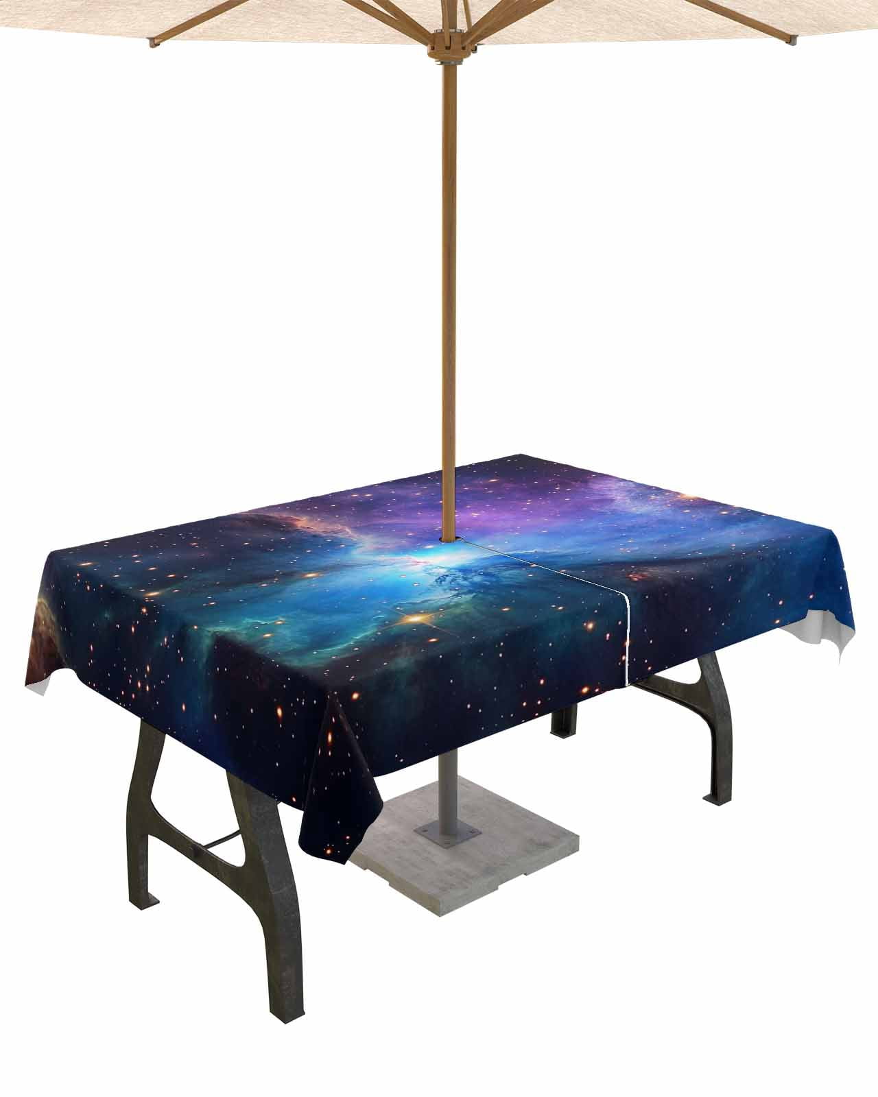 nqOlkjepod Teal Purple Blue Sky Outdoor Tablecloth with Umbrella Hole ...