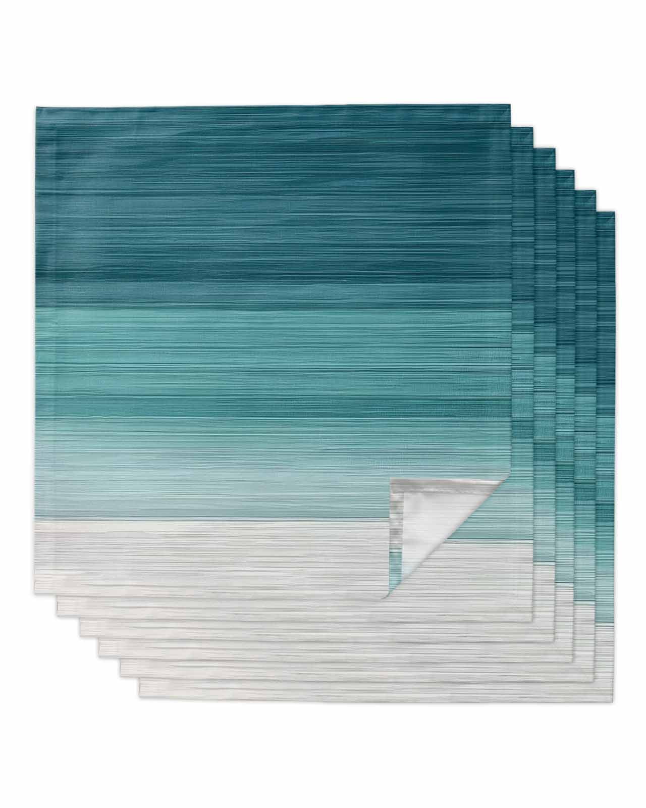 nqOlkjepod Teal Turquoise Ombre Cloth Napkins Set of 6 Reusable Dinner ...