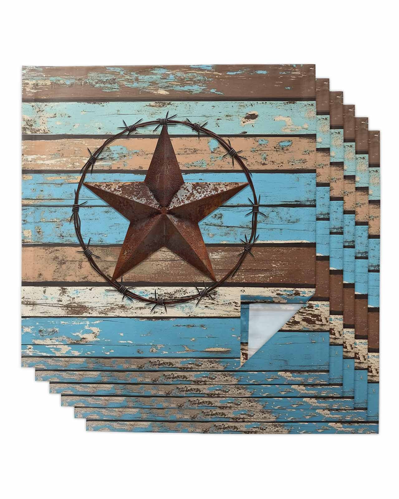 nqOlkjepod Texas Star Cloth Napkins Set of 6 Reusable Dinner Napkins ...