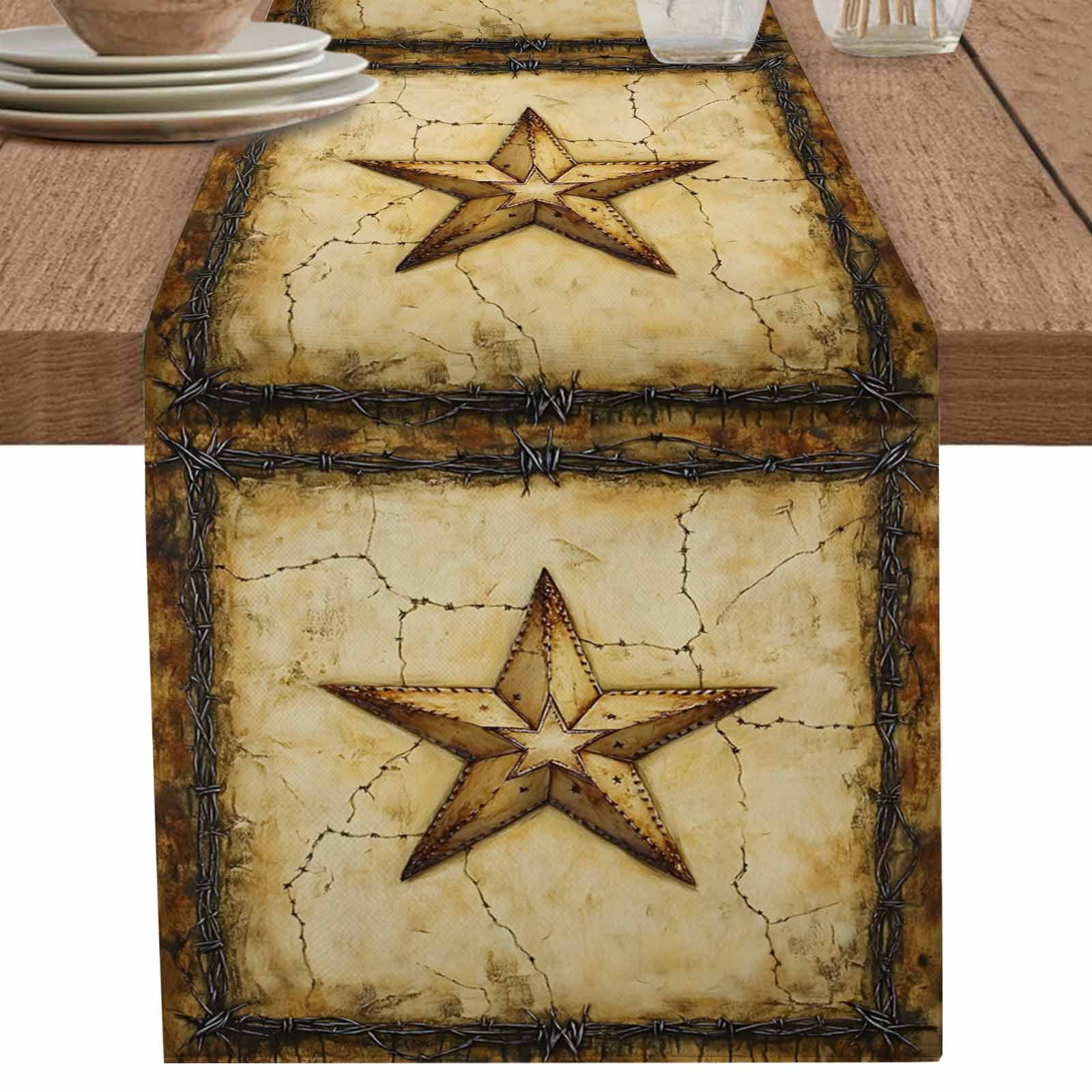 nqOlkjepod Texas Star Country Table Runner 72 Inches Long Farmhouse ...