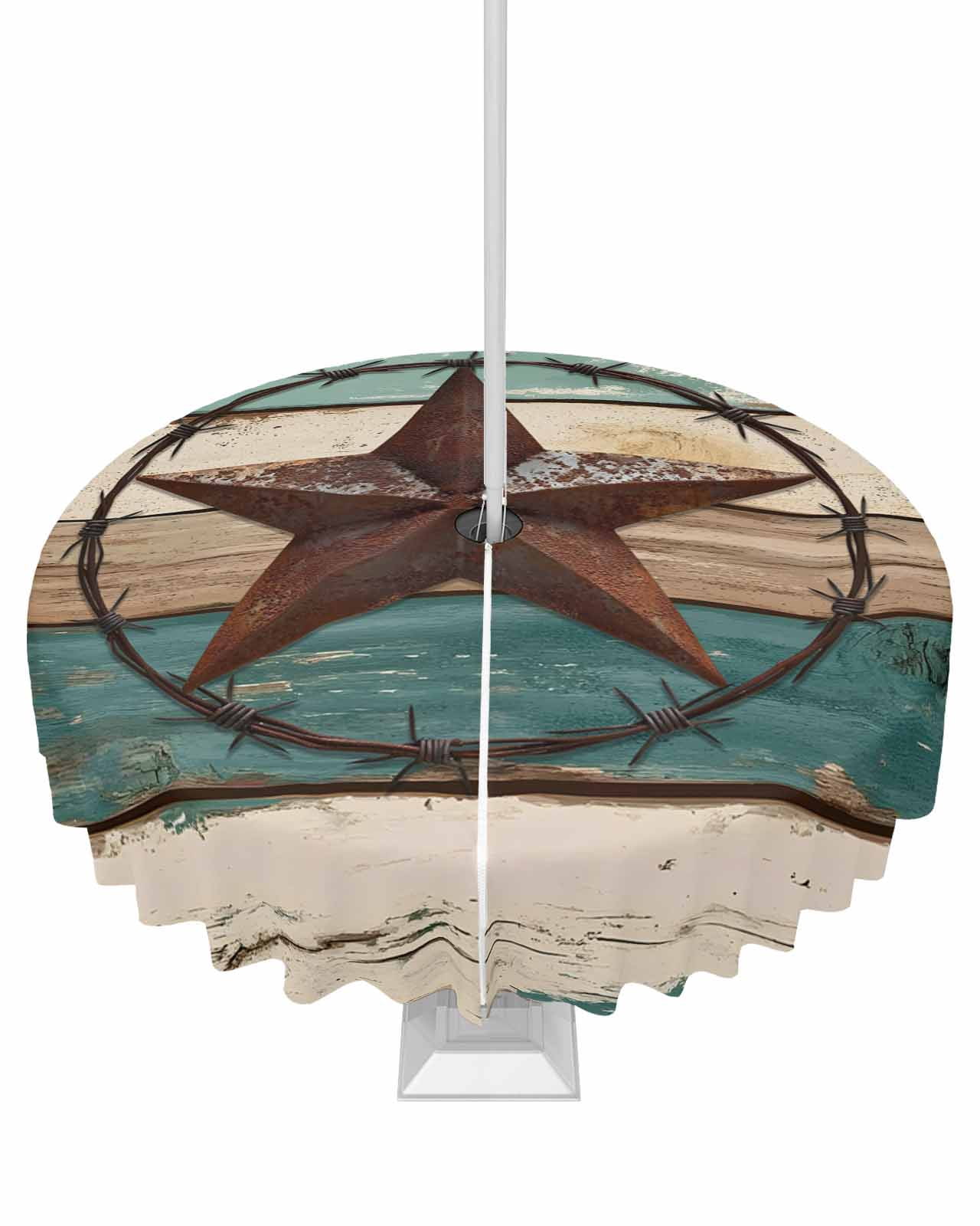 nqOlkjepod Texas Star Outdoor Tablecloth with Umbrella Hole & Zipper ...
