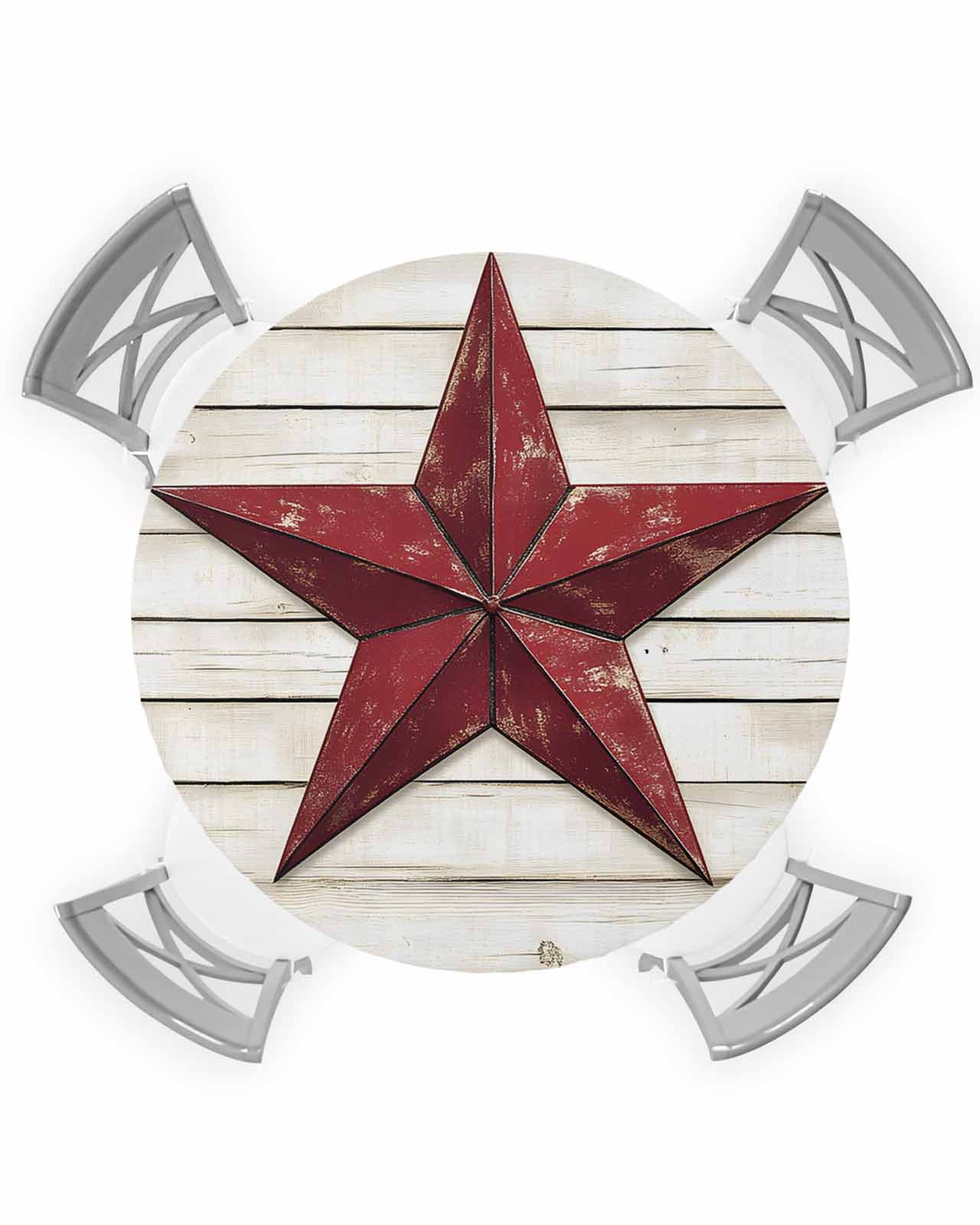 nqOlkjepod Texas Star Red Round Tablecloth, Fitted Table Cover with ...