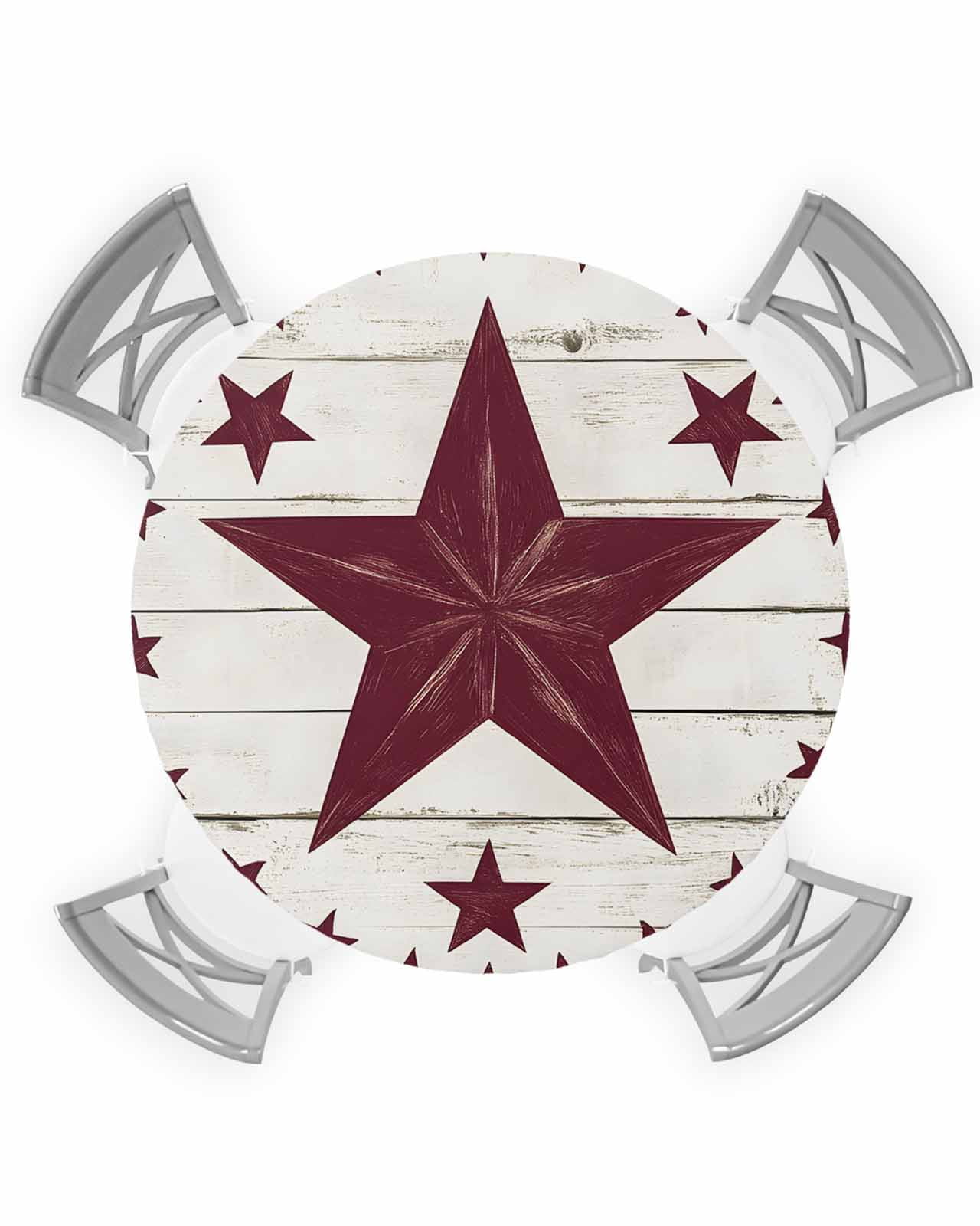 nqOlkjepod Texas Star Red Round Tablecloth, Fitted Table Cover with ...