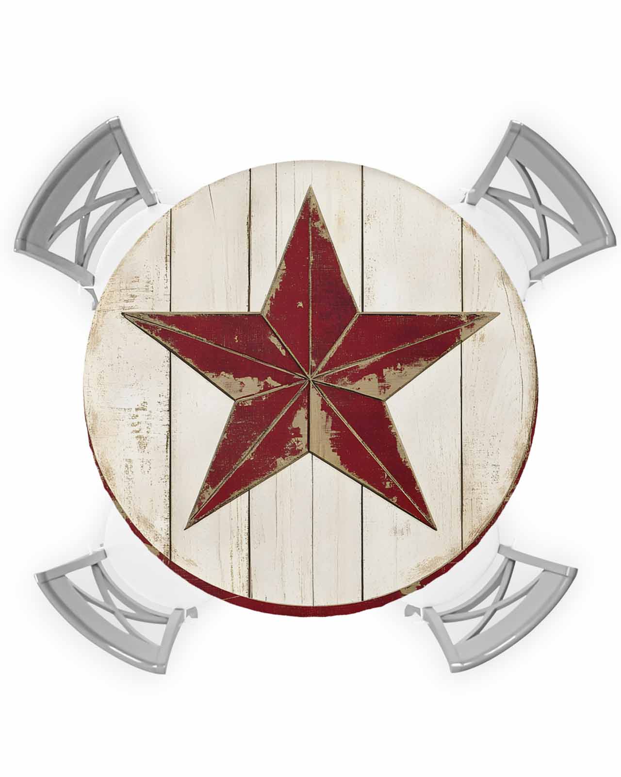 nqOlkjepod Texas Star Red Round Tablecloth, Fitted Table Cover with ...