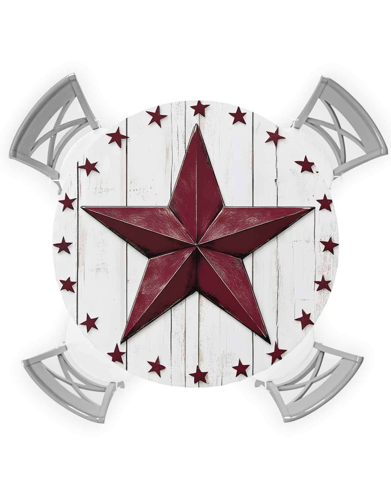 nqOlkjepod Texas Star Red Round Tablecloth, Fitted Table Cover with ...