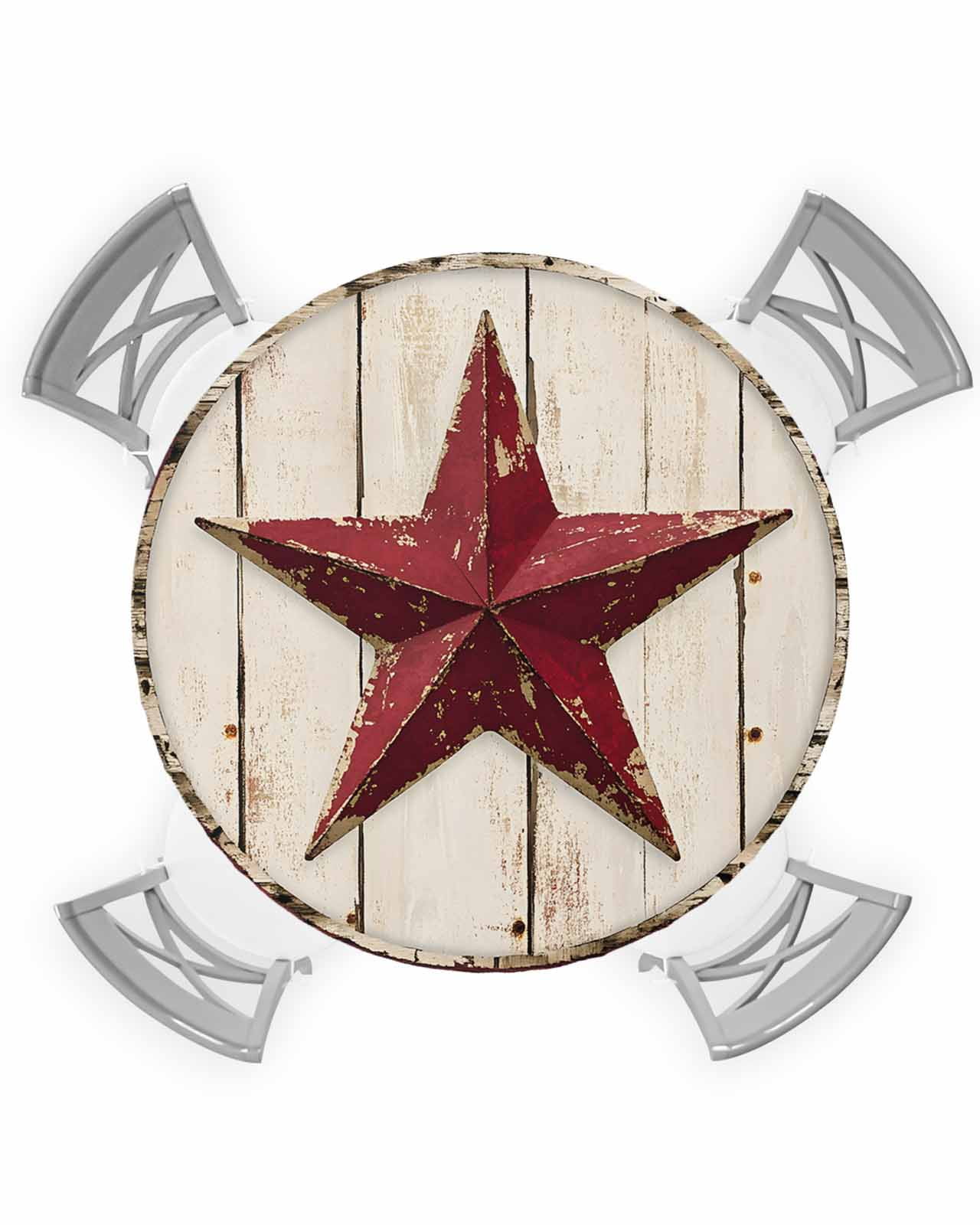 nqOlkjepod Texas Star Red Round Tablecloth, Fitted Table Cover with ...