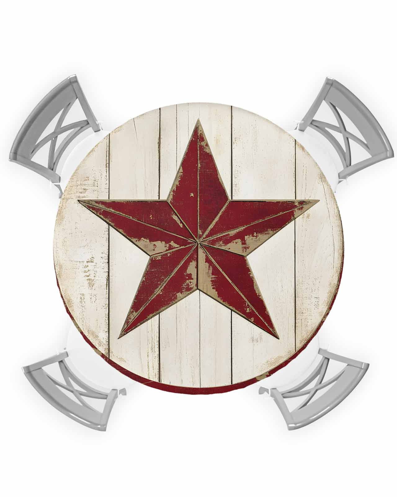 nqOlkjepod Texas Star Red Round Tablecloth, Fitted Table Cover with ...