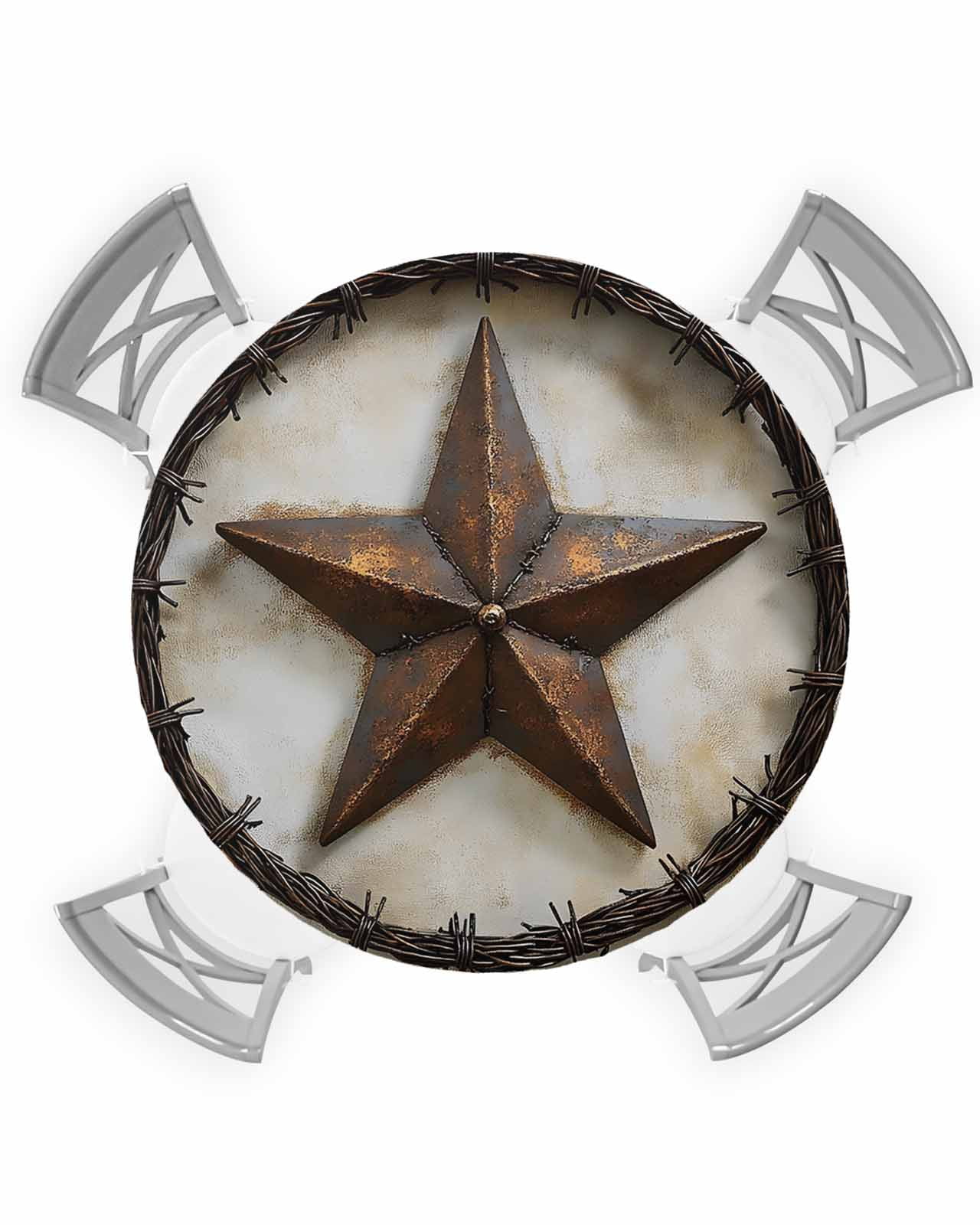 nqOlkjepod Texas Star Retro Round Tablecloth, Fitted Table Cover with ...