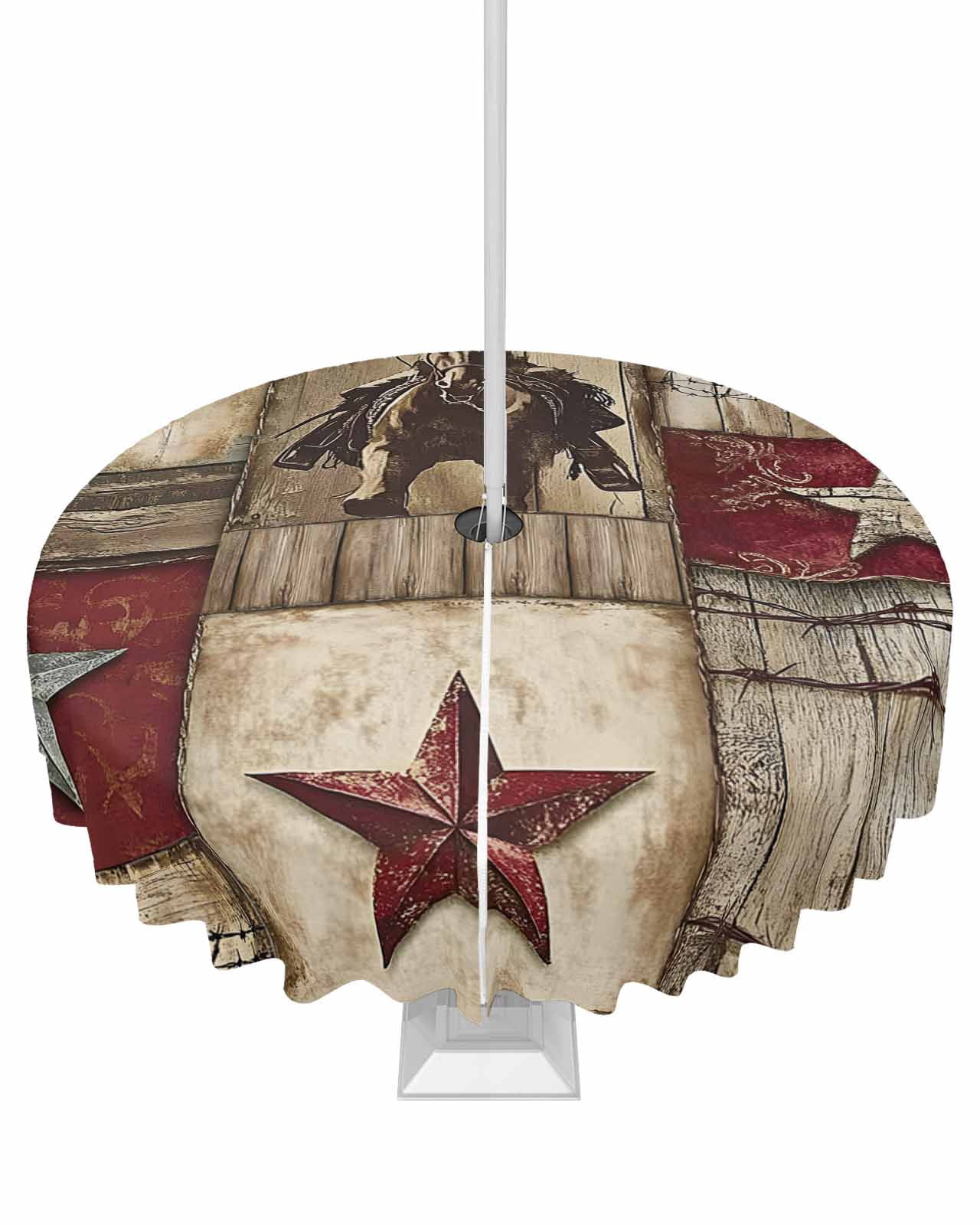 nqOlkjepod Texas Star Vintage Outdoor Tablecloth with Umbrella Hole ...
